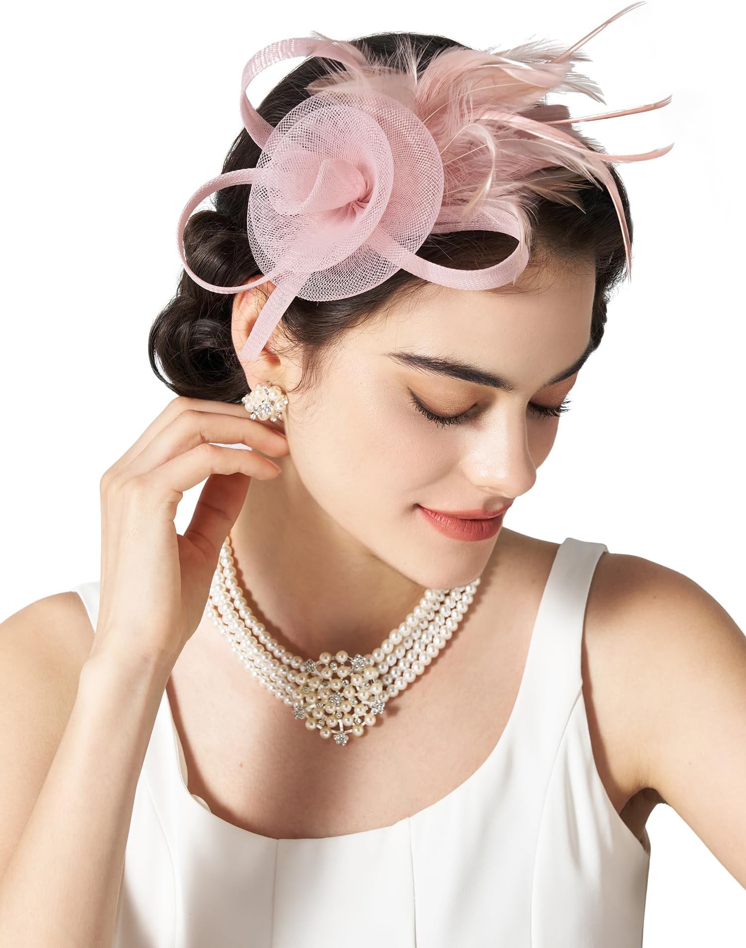 Amazon.com : Fascinators Hats 20s 50s Pillbox Hat Cocktail Tea Party ...