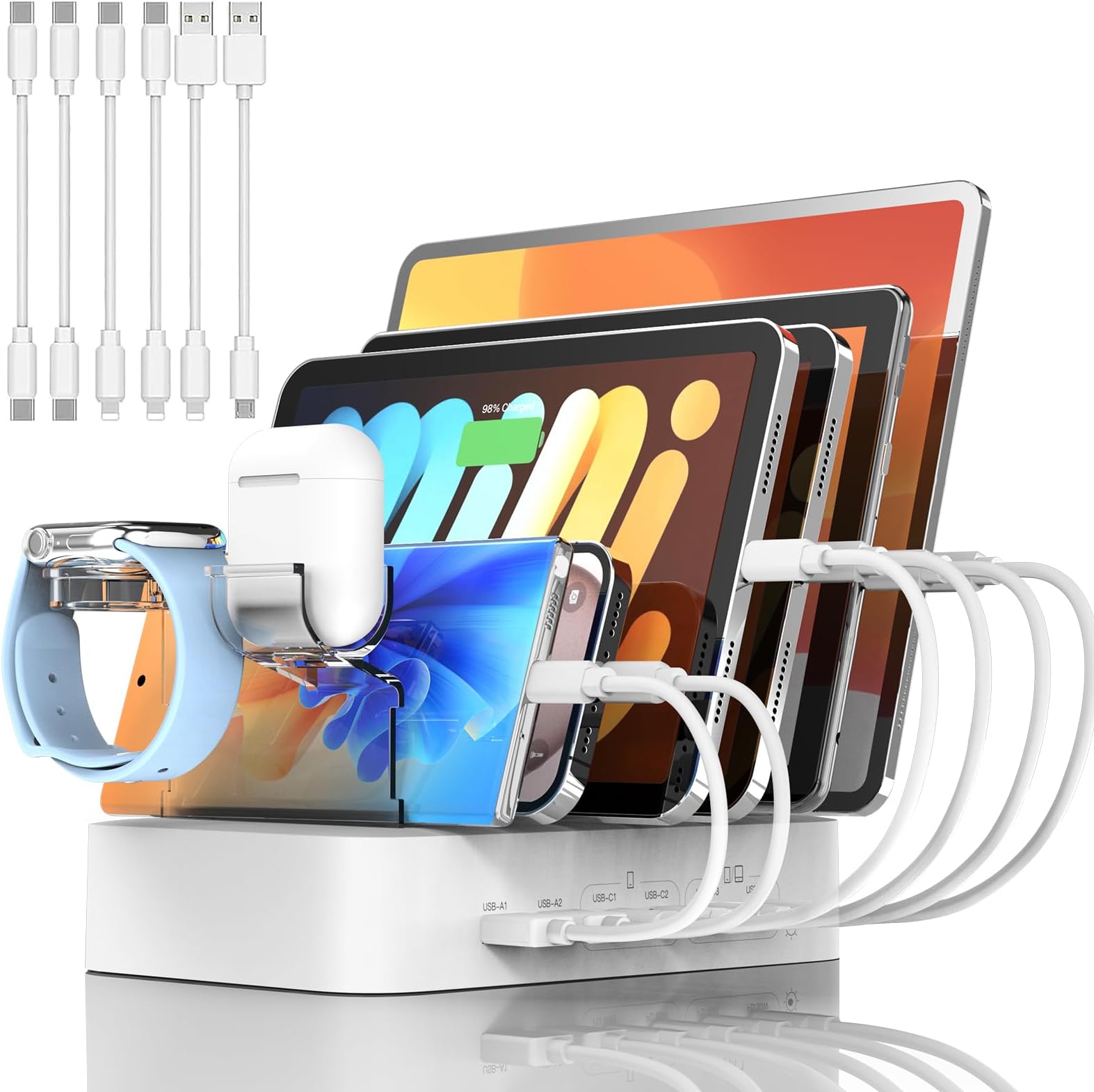 Amazon.com: MSTJRY USB C Fast Charging Station for Multiple Devices ...