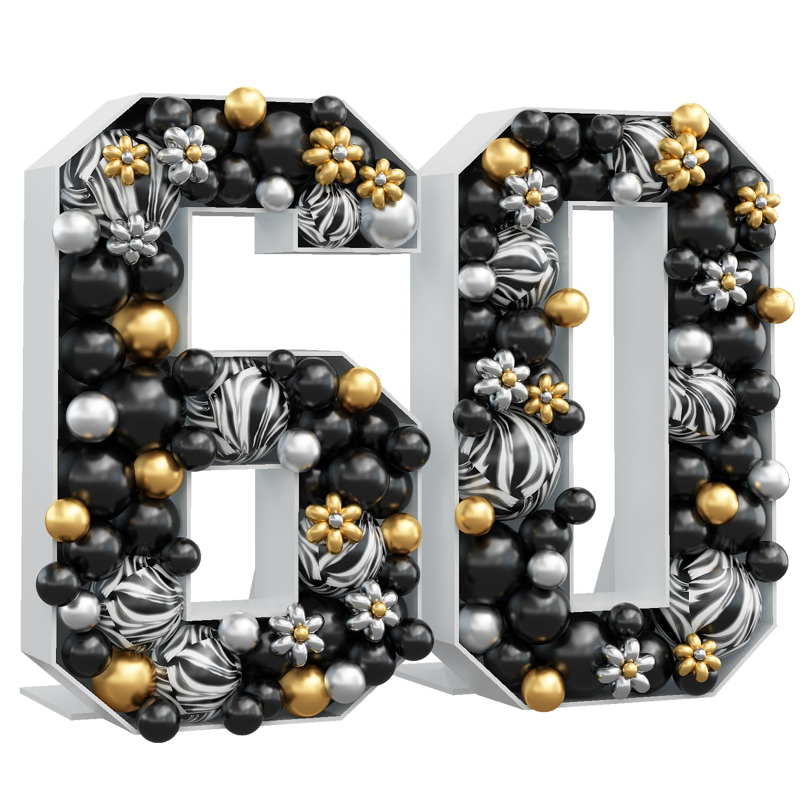 Amazon.com: Mosaic Numbers for Balloons Number 60 Balloon Frame 4ft ...