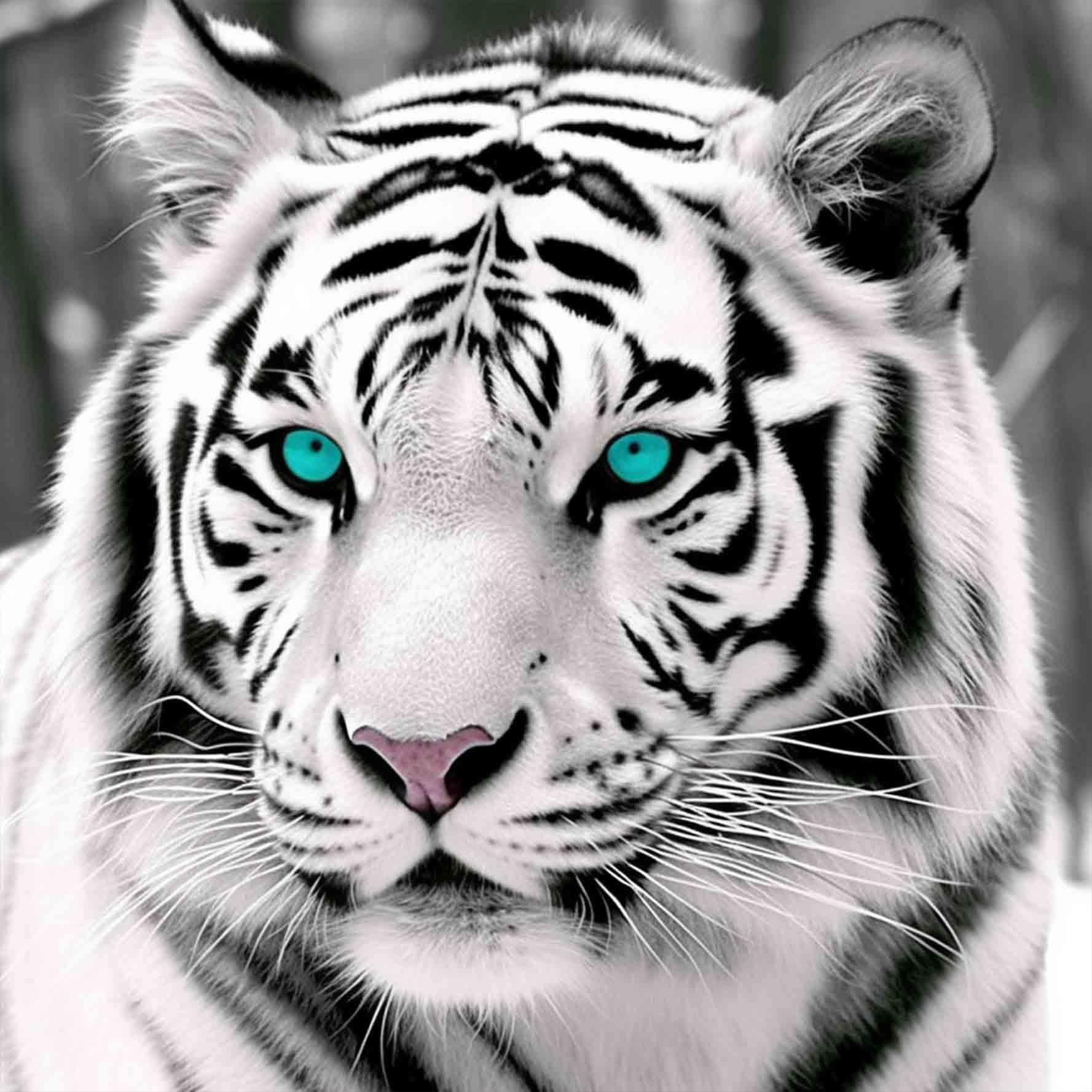 Amazon.com: Bimkole 5D Diamond Painting Kits Blue-Eyed White Tiger ...