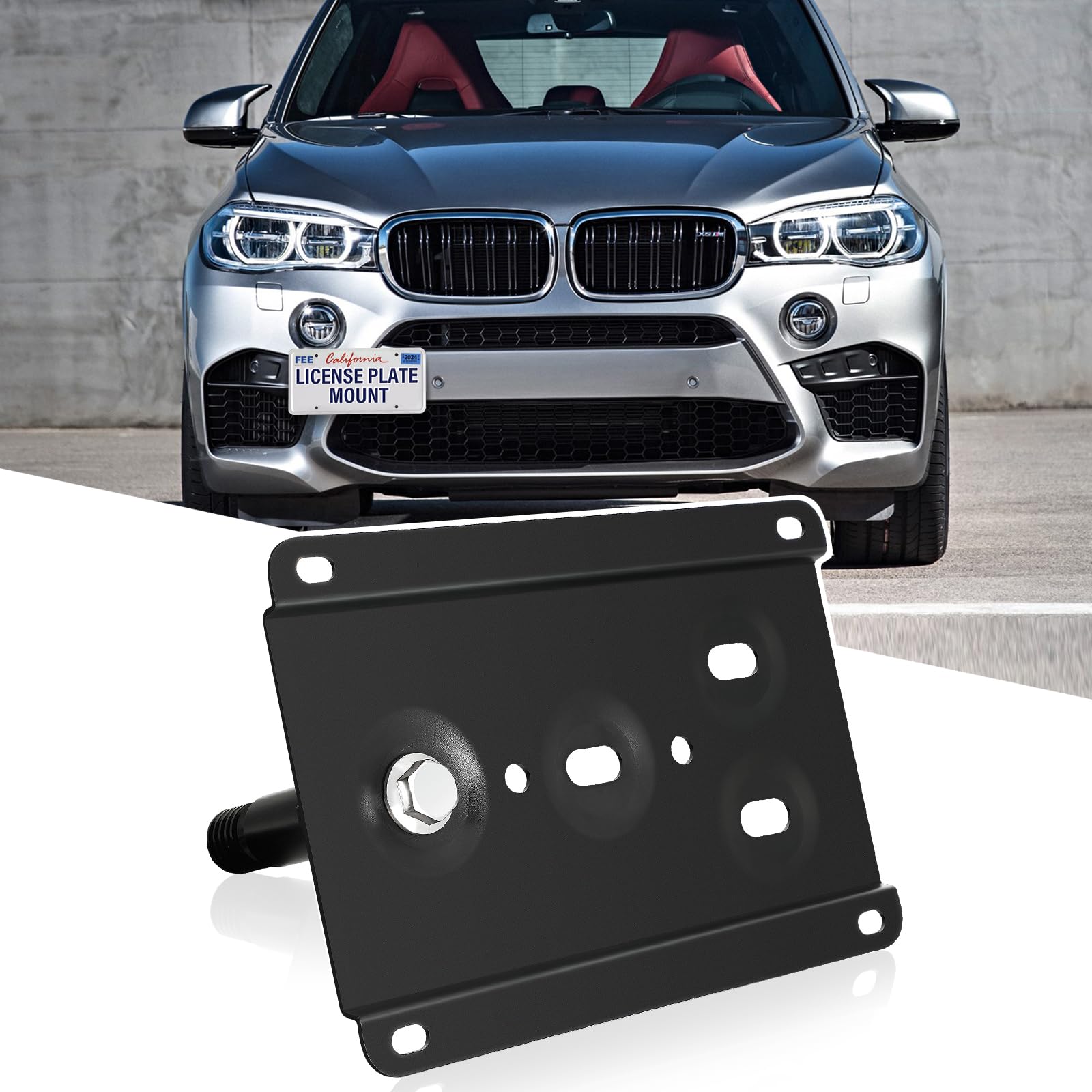 Amazon.com: Front Bumper Tow Hook License Plate Mount Bracket Holder No ...