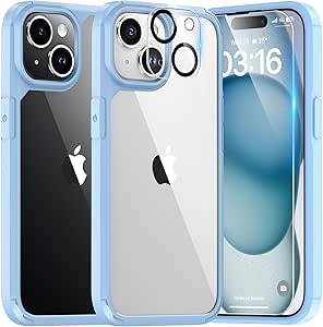 Amazon.com: TAURI 5 in 1 for iPhone 15 Case, [Not-Yellowing] with 2X Screen Protectors + 2X ...