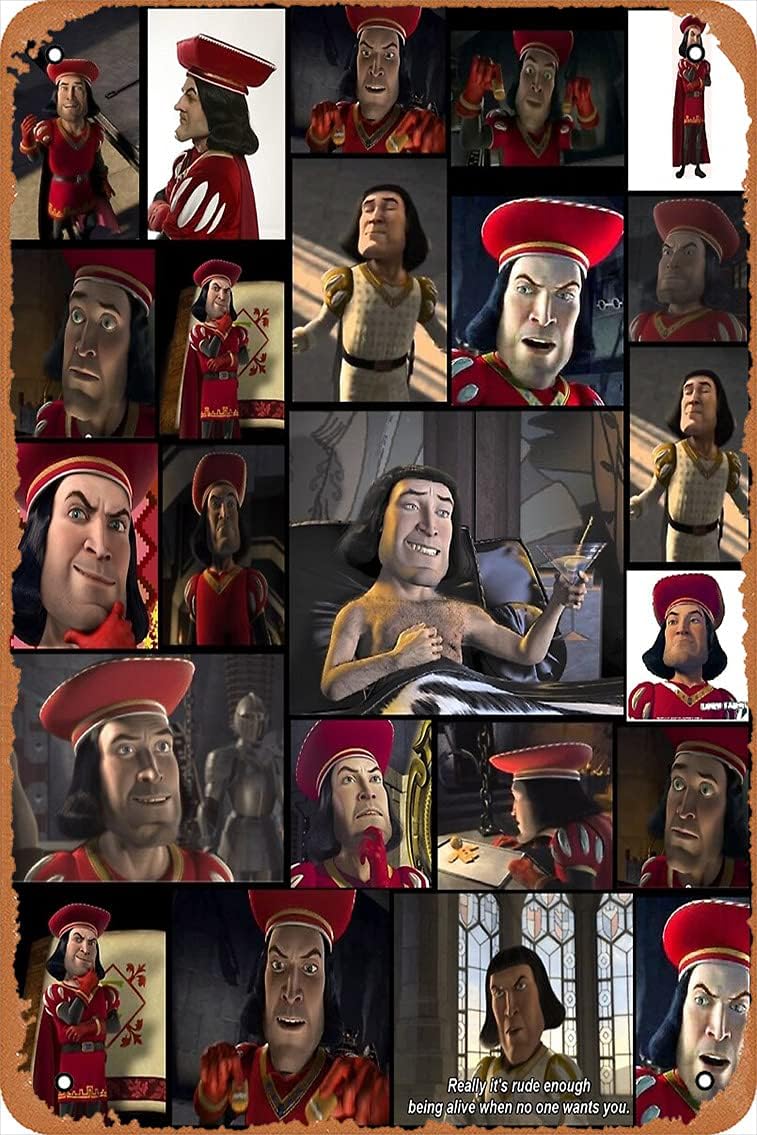 Amazon.com: NIUMOWANG Metal Sign - Lord Farquaad Tin Poster 12 X 8 ...