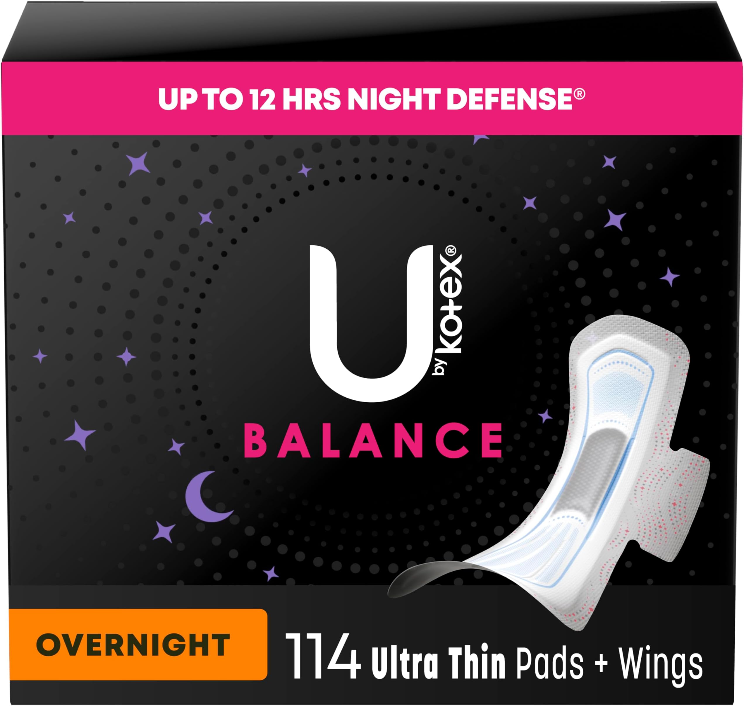 Amazon.com: U by Kotex Balance Ultra Thin Overnight Pads with Wings ...