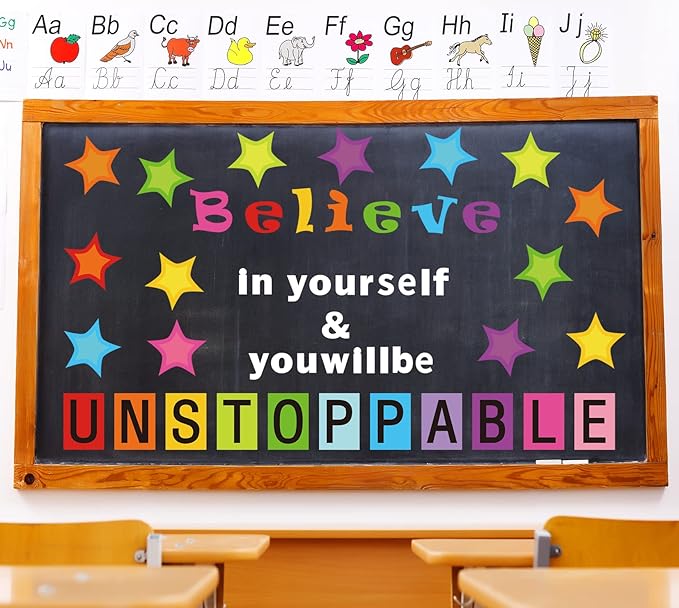 Amazon.com: 54 Pcs Believe in Yourself Bulletin Board Decorations ...
