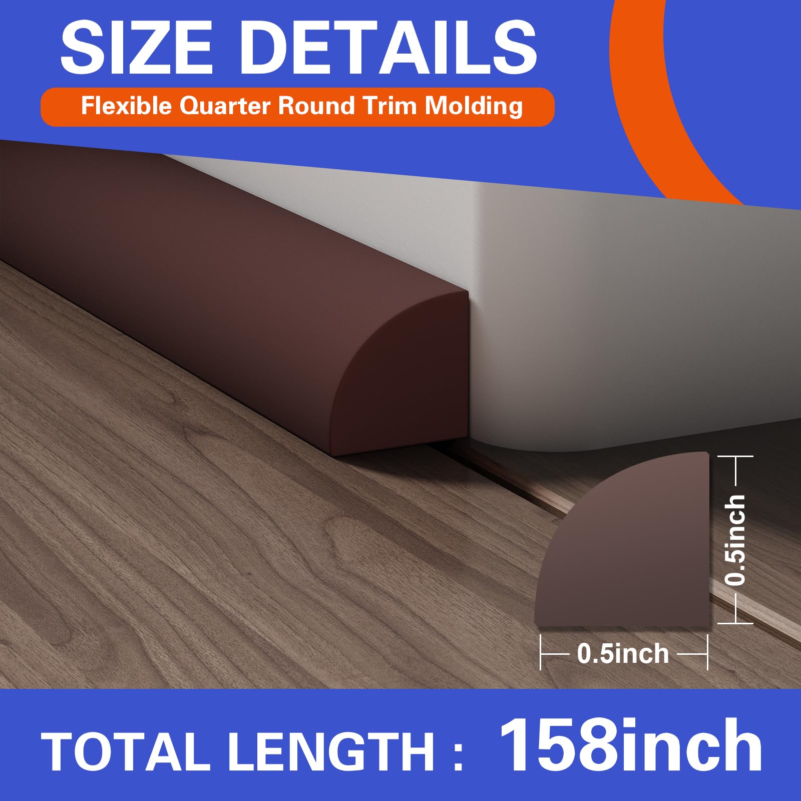 Snapklik.com : WURJHSONG 1/2 Inch Flexible Quarter Round Molding, Peel ...