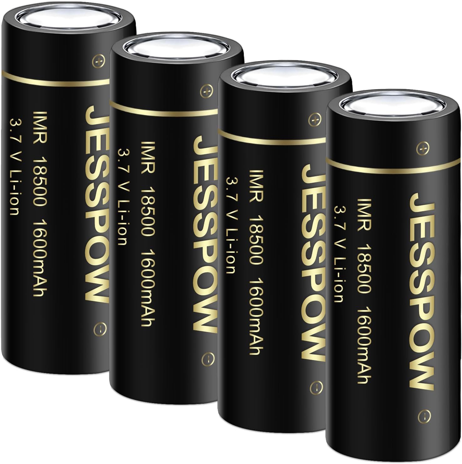 JESSPOW 18500 Rechargeable Batteries with Flat Top, IMR 18500 ...