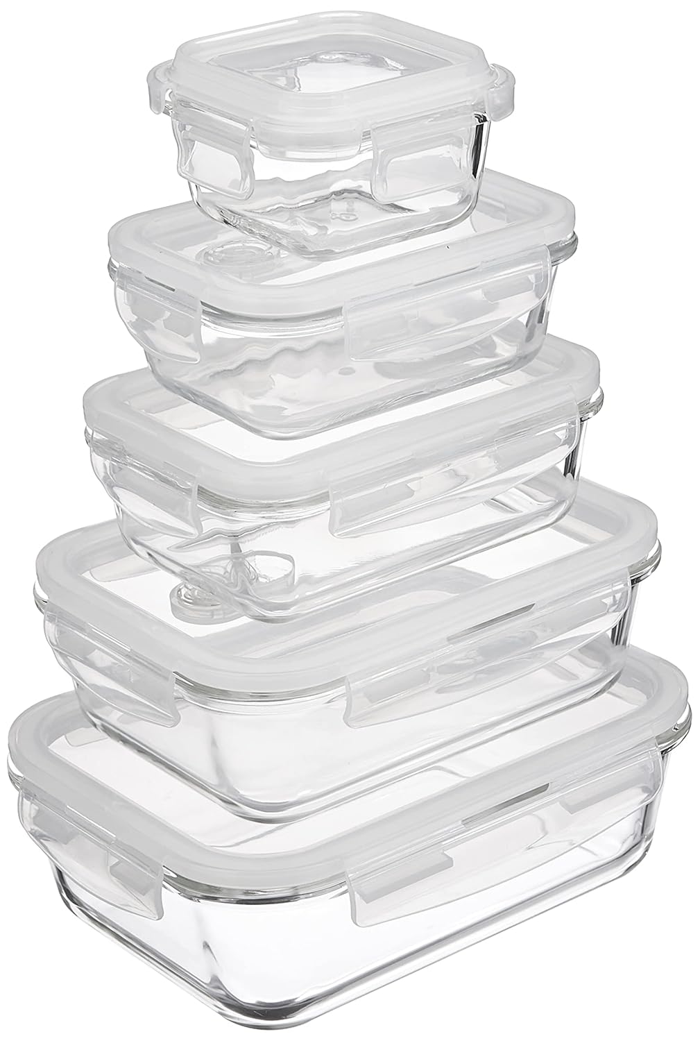 Buy Amazon Brand - Solimo Glass Storage Containers With Break-Free ...