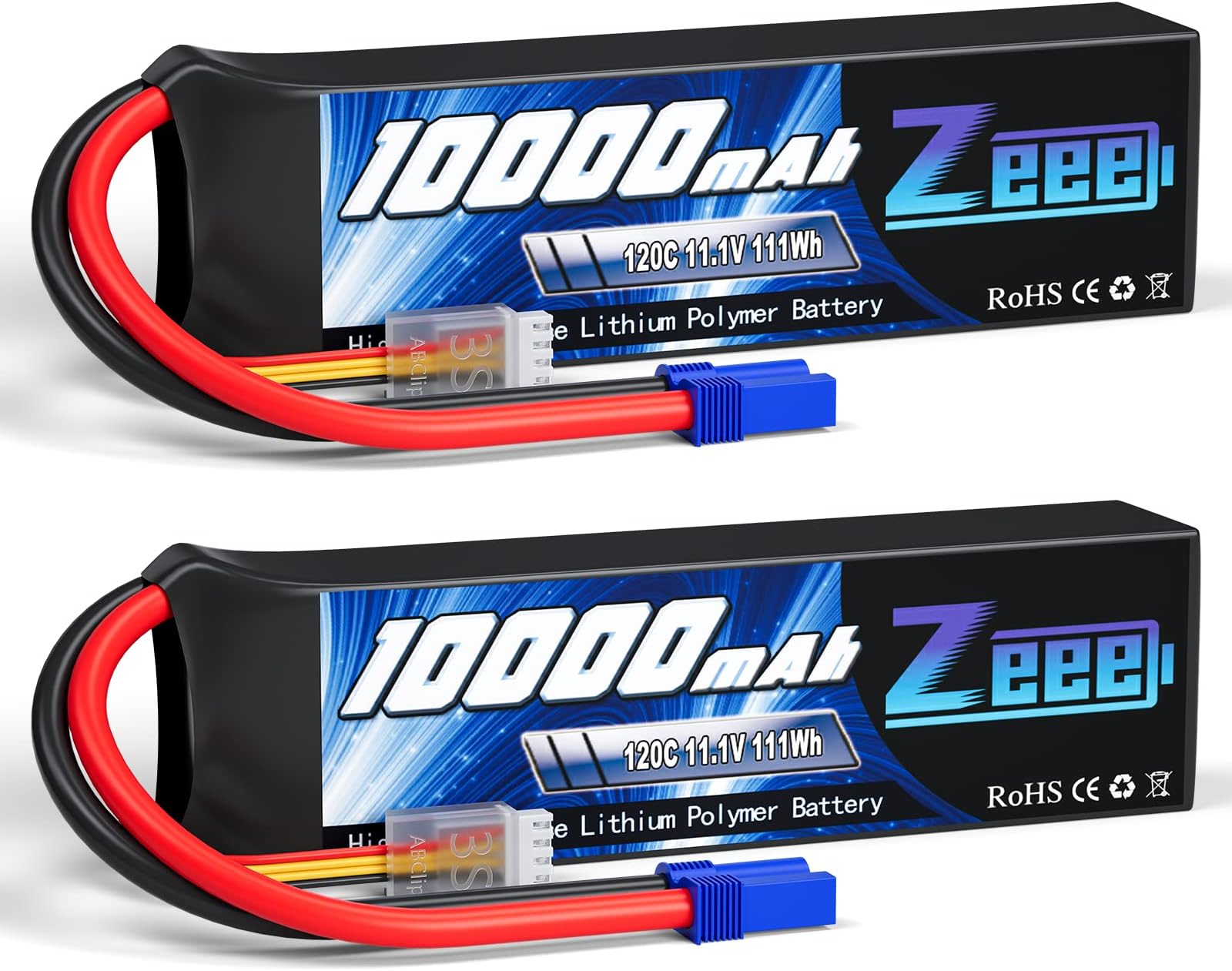Amazon.com: Zeee 4S 10000mAh Lipo Battery 14.8V 120C with QS8 Connector ...
