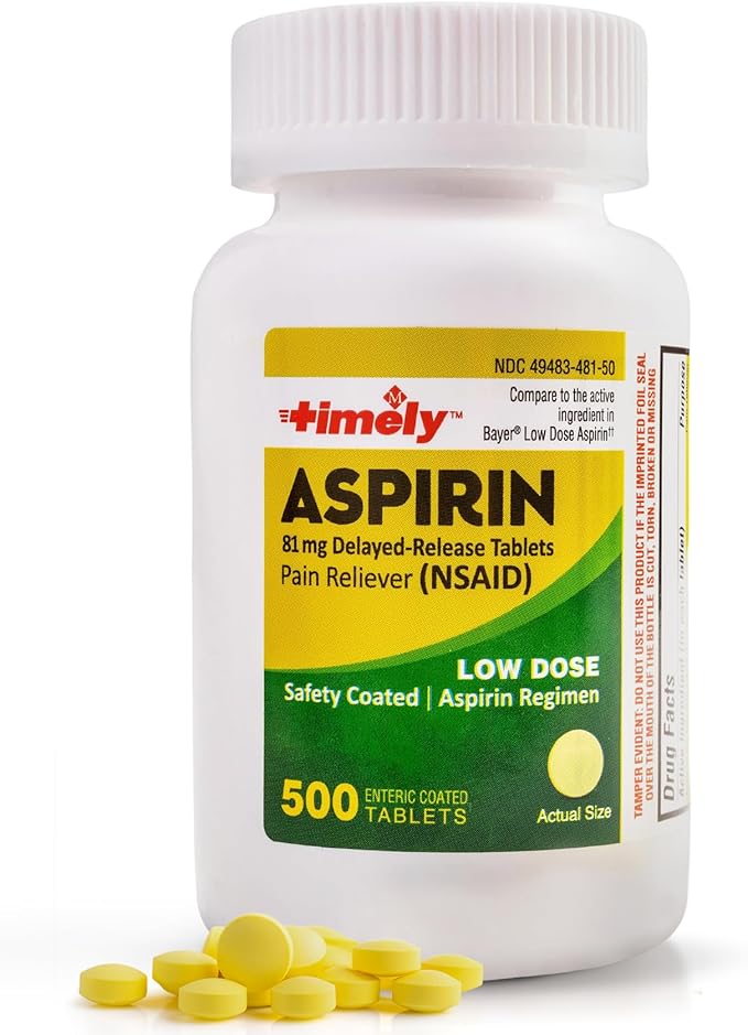 Amazon.com: TIME-Cap Labs 500 Tablets Low Dose Aspirin 81mg Enteric ...