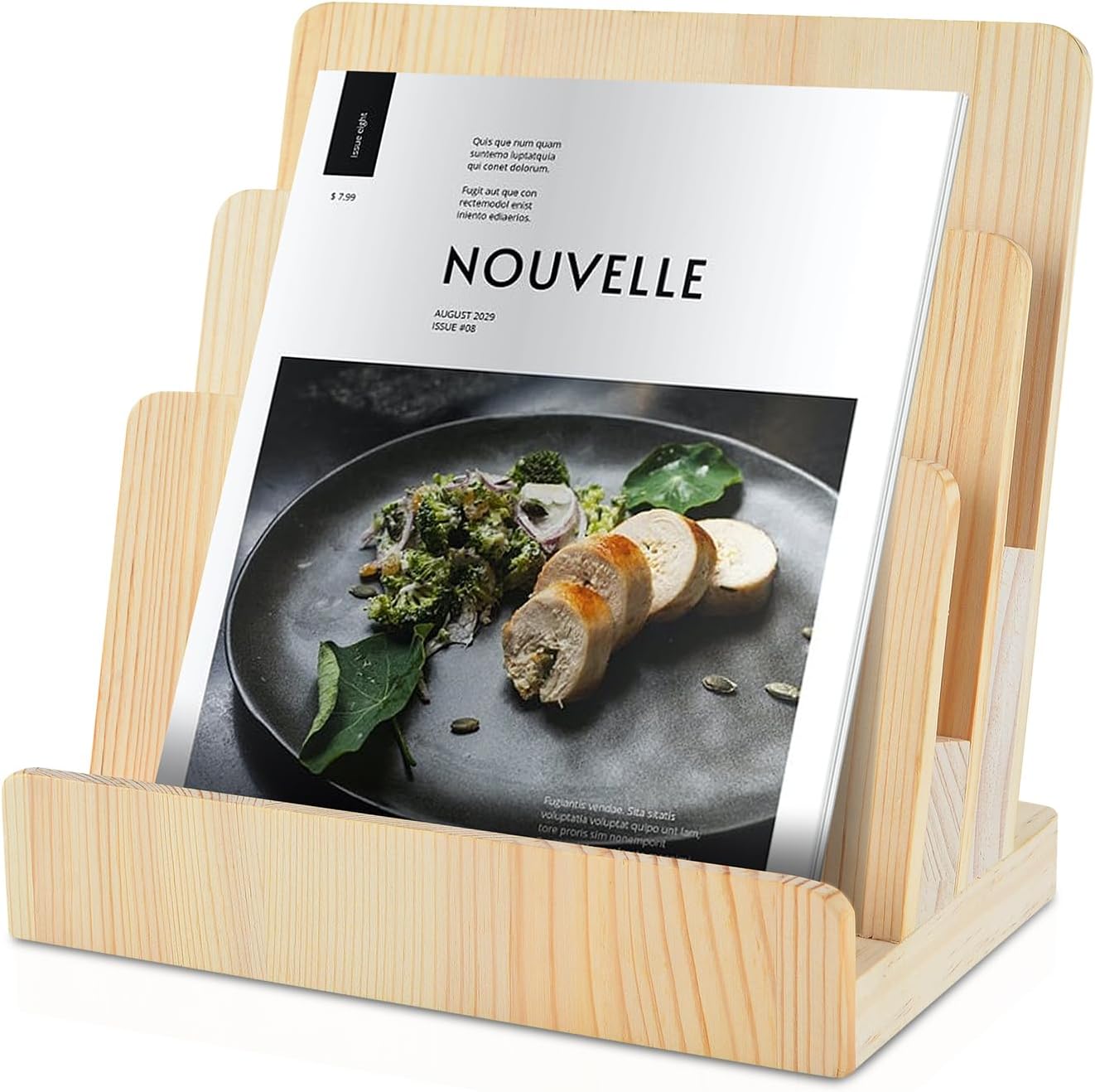 Amazon.com: DOSTATNI 3 Tier Pine Wood Pamphlet Display Stand Brochure ...