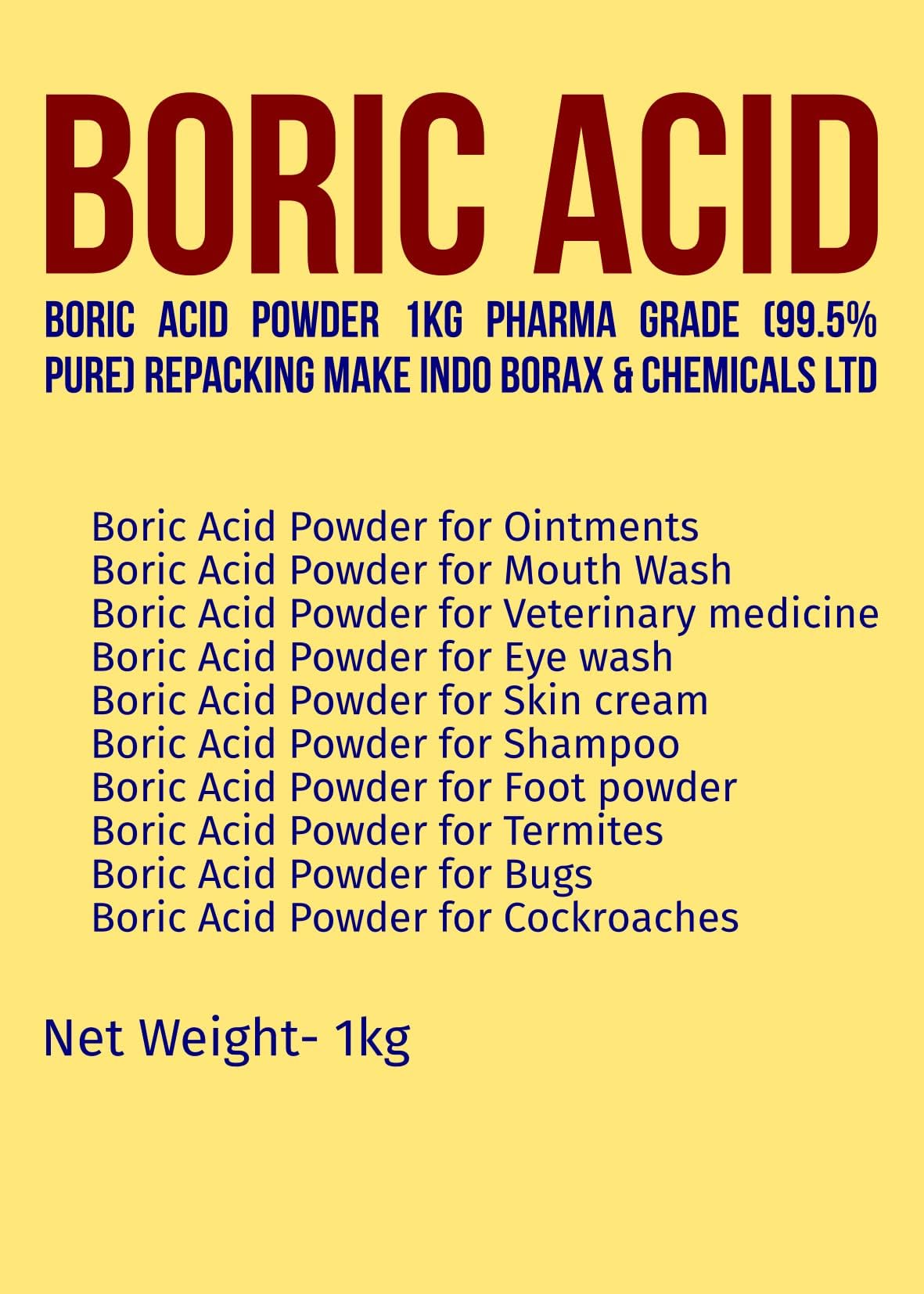 AJMERA PRODUCTS (INDIA) Boric Acid Powder , 400 g : Amazon.in ...