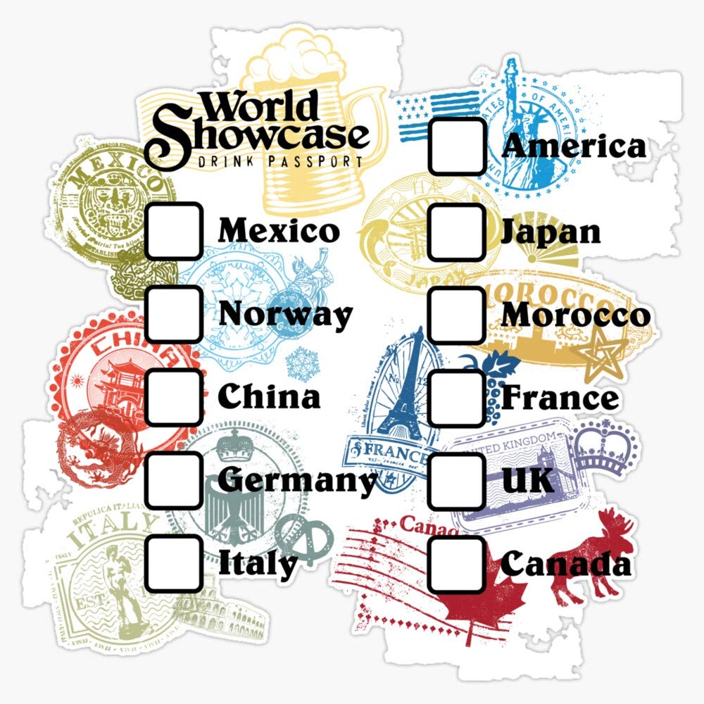 Amazon.com: Magnet Drink Around The World - Epcot Passport Magnet Vinyl ...