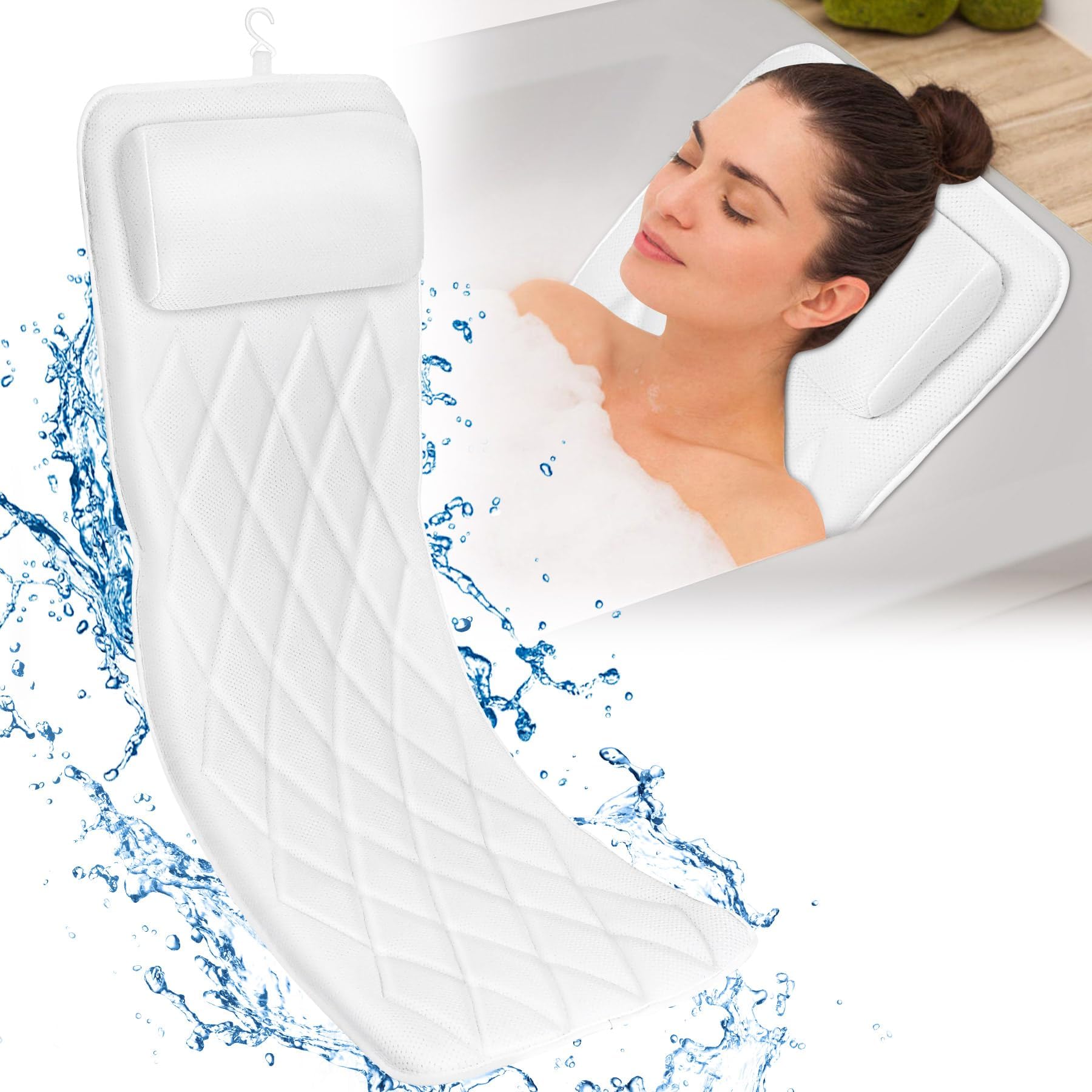 Amazon.com: MABOZOO Bath Cushion for Tub with Powerful 4 Non-Slip ...