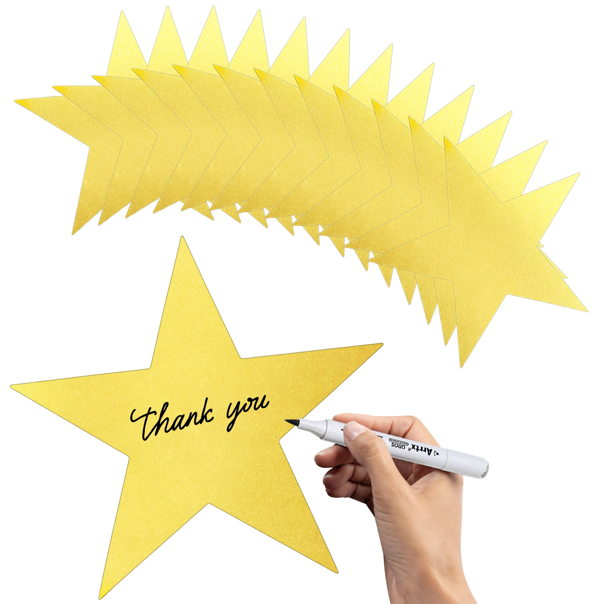 48PCS Gold Star Cutouts, 11 Inch Large Double Printed Paper Stars ...