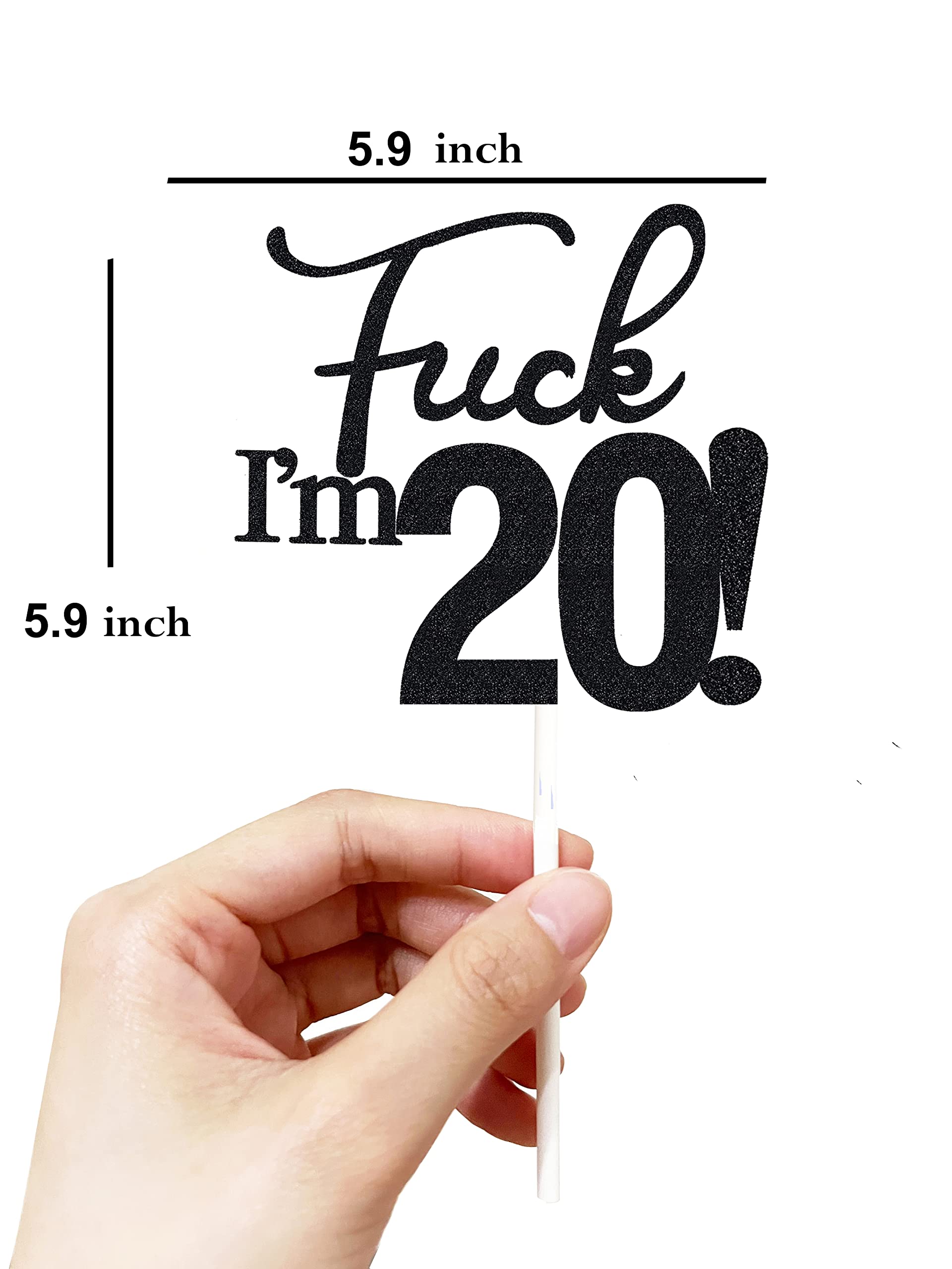 Snapklik.com : Birthday Cake Toppers-Black Glitter, Twenty Cake Topper ...