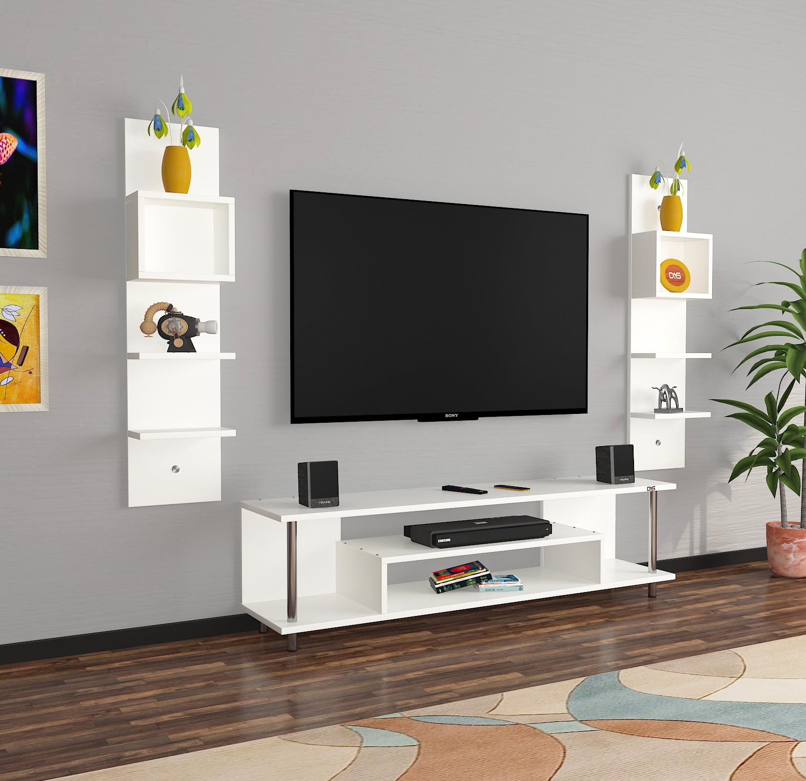 DAS Calix Engineered Wood Freestanding TV Entertainment Unit/Tv Rack ...