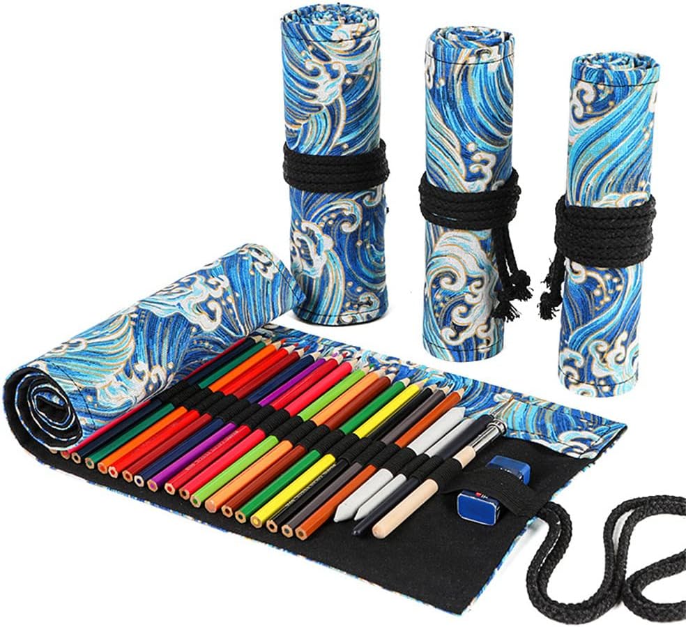 DIYOMR 24/36/72 Slots Pencil Wrap Pencil Rolls, Artist Colored Pencils ...