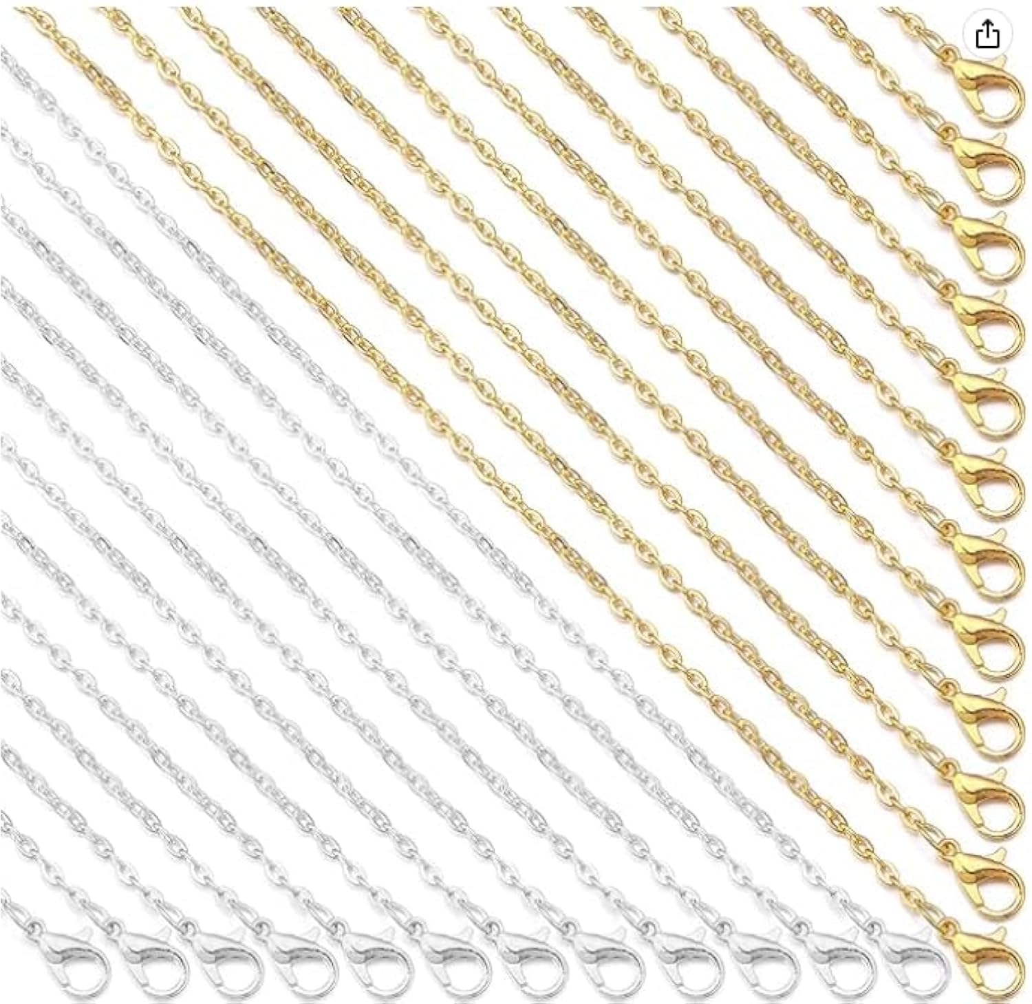 Amazon.com: Forise 24 Pack Necklace Chains Bulk 2mm Gold and Silver ...