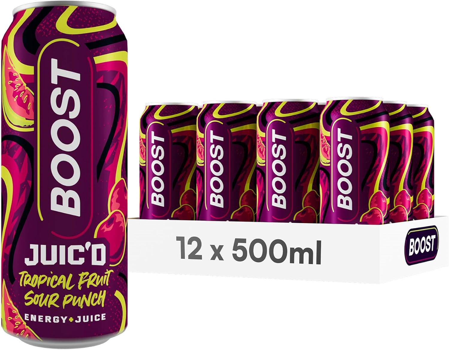 Boost Juic'd Energy Drink Tropical Fruit Sour Punch | 12 Multipack ...