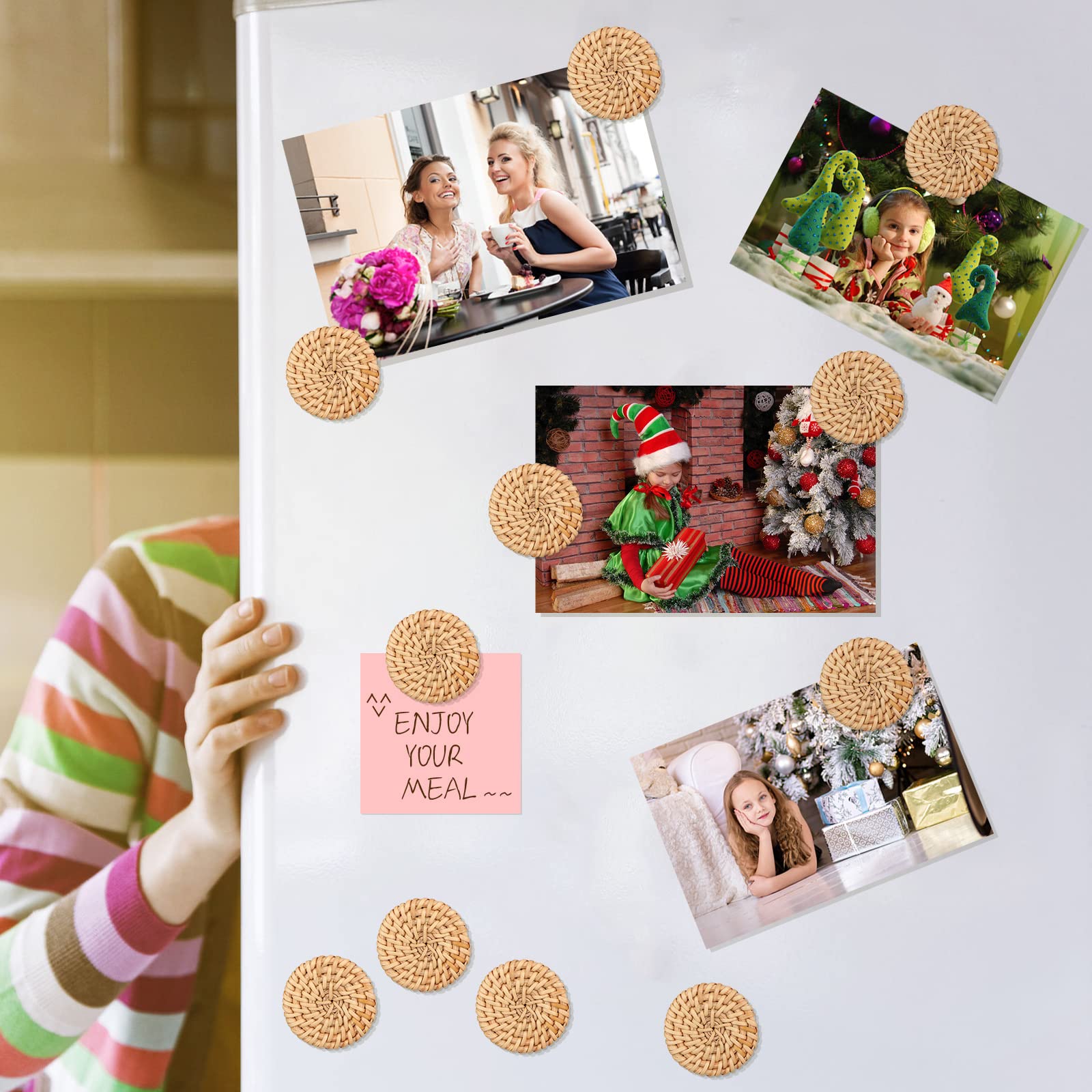 Snapklik.com : Rattan Fridge Magnets Boho Refrigerator Rattan ...