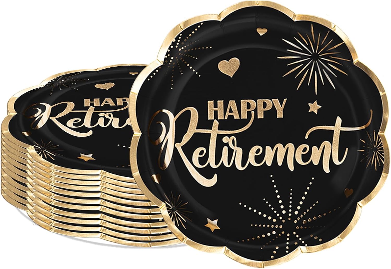 Amazon.com: LeZakaa 25Pcs Retire Paper Plates - Happy Retirement ...