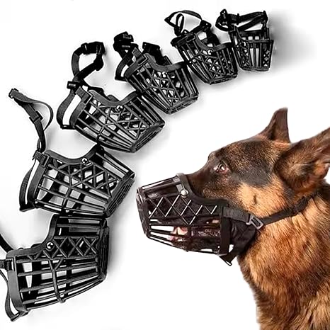 7Pcs Dog Muzzles Anti Biting, Adjustable Plastic Breathable Basket ...