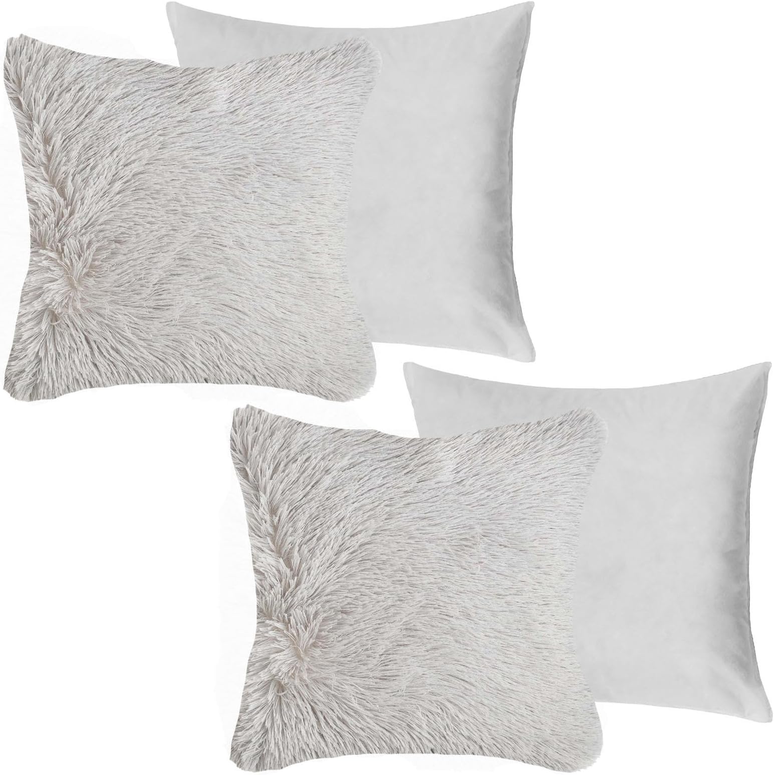Sienna Large Pink Cushion Covers 55x55, Pink Fluffy Cushion for Living ...