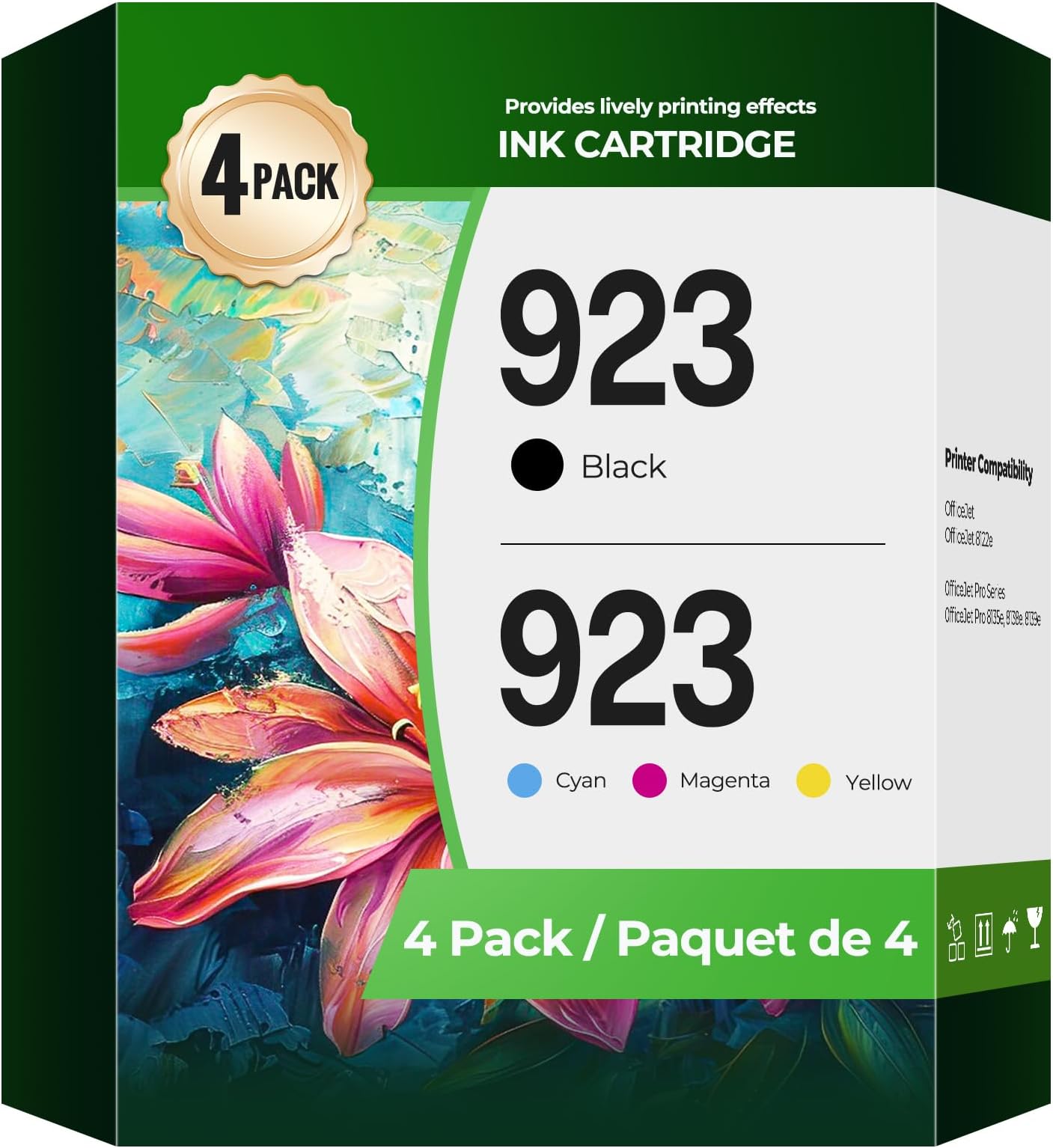 Amazon.com: HP 923 Cyan/Magenta/Yellow Standard Yield Ink Cartridges, 3 ...