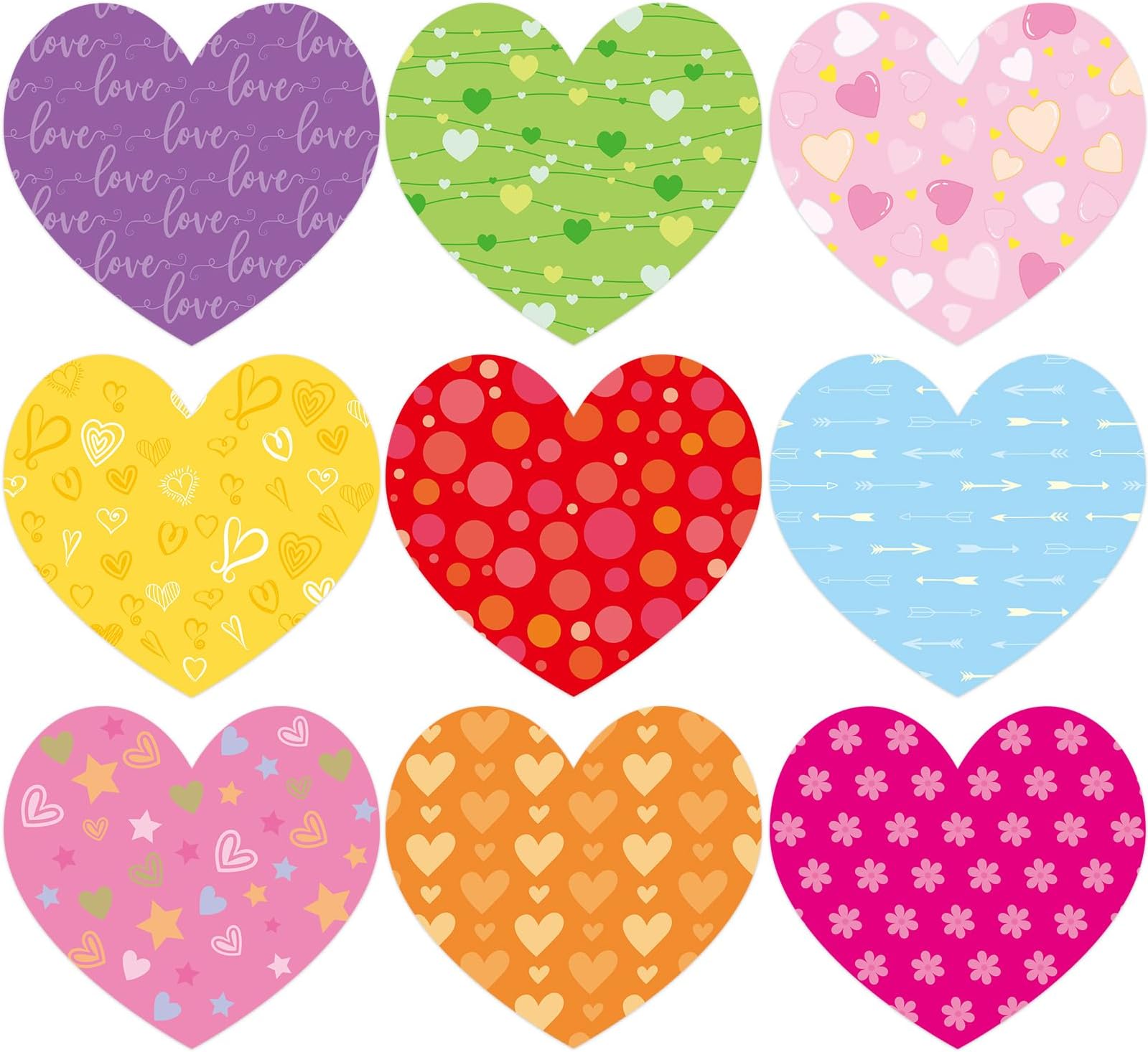 Amazon.com: Quera 60pcs Heart Cut-Outs Accents Colorful Valentine's Day ...
