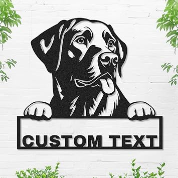 Personalized Labrador Retriever Dog House Sign Metal Wall Art Decor ...