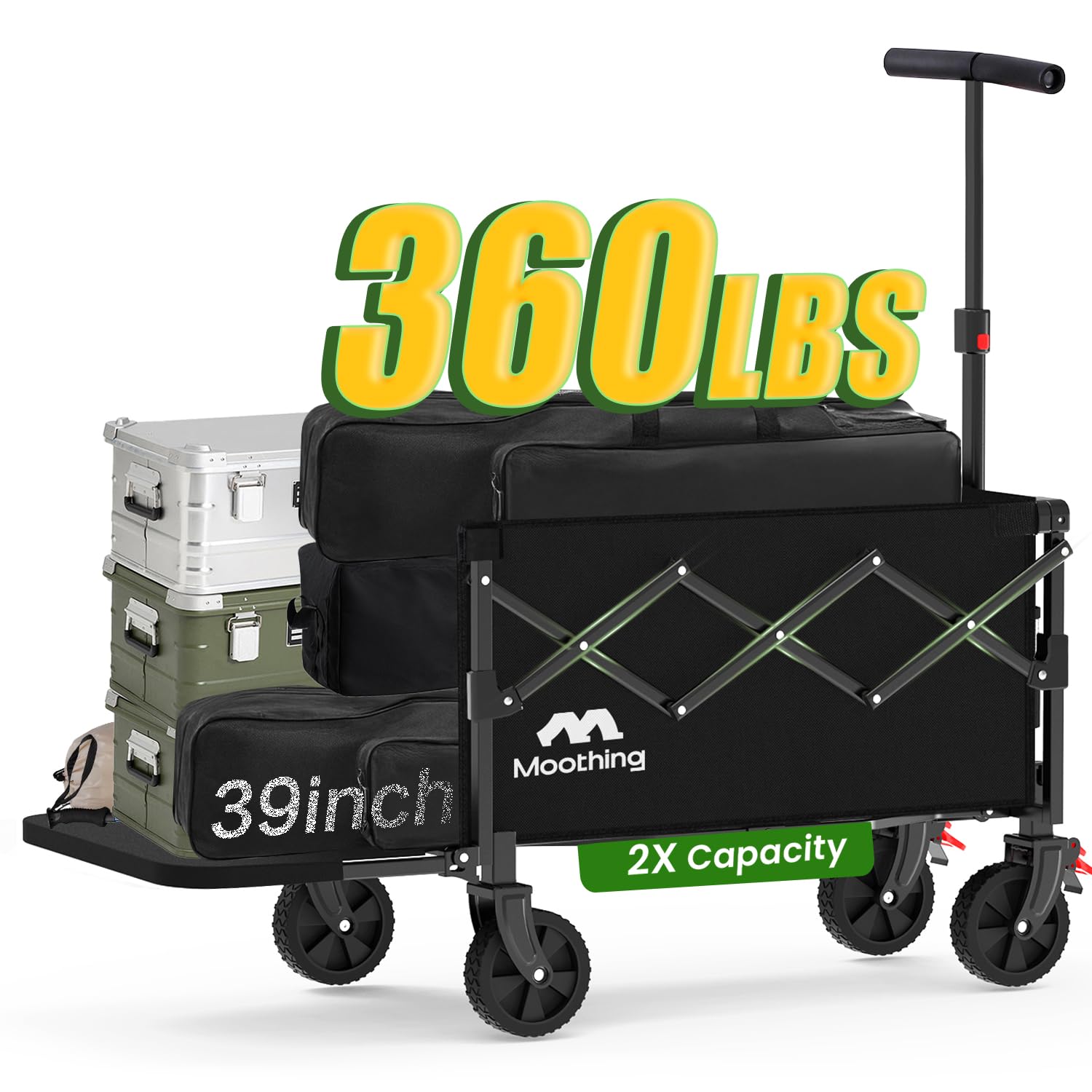 Amazon.com: Moothing Collapsible Wagon Cart, Foldable Wagon with Wheels ...