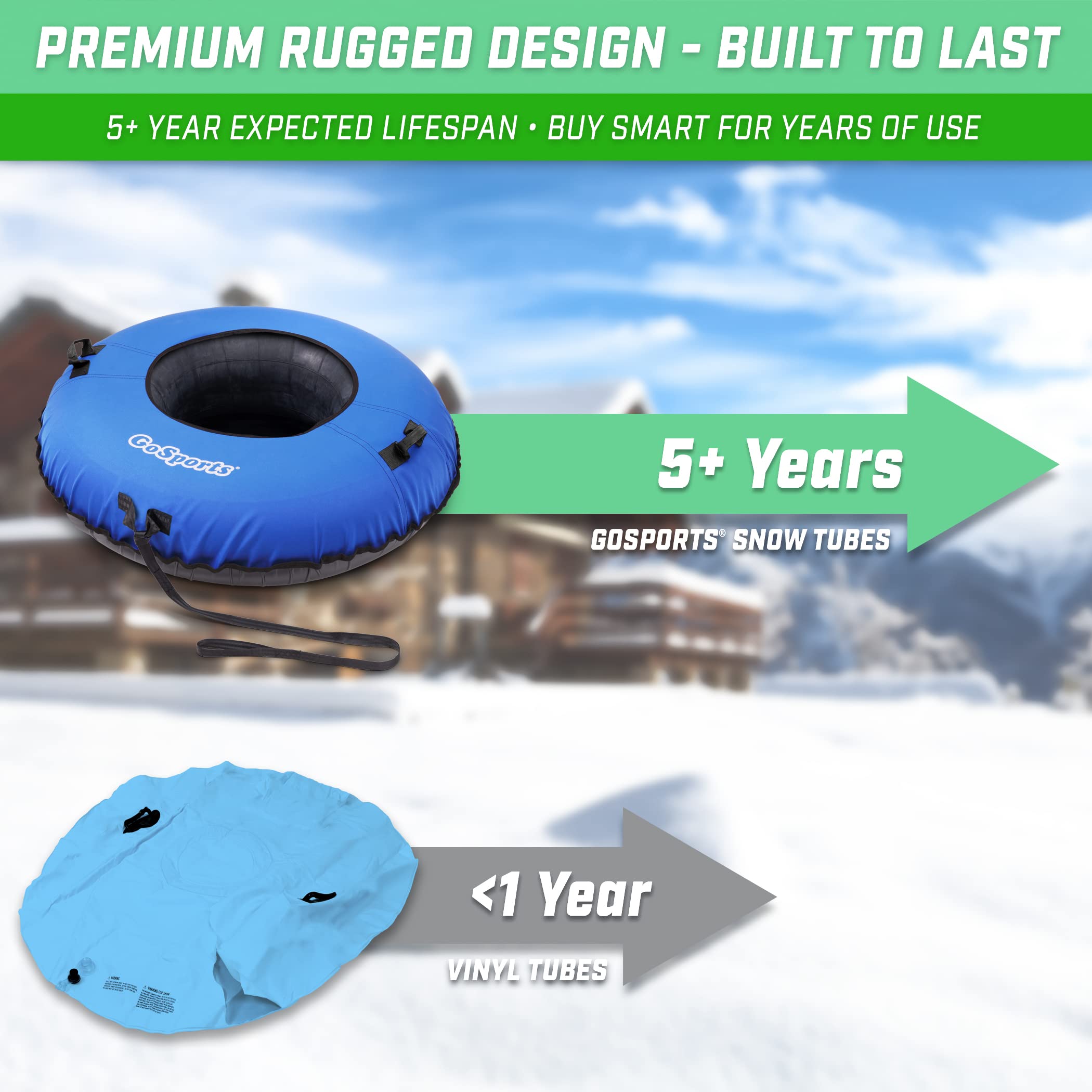 GoSports 44 in Heavy-Duty Winter Snow Tube with Premium Canvas Cover ...