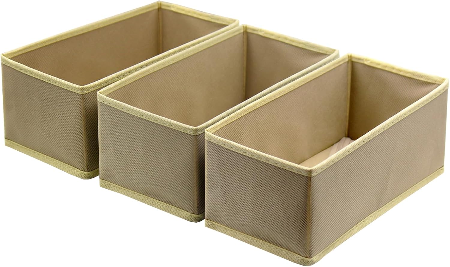 Amazon.com: Bructhun Socks Drawer Organizer Set of 3 Pack Khaki, 11'x5 ...