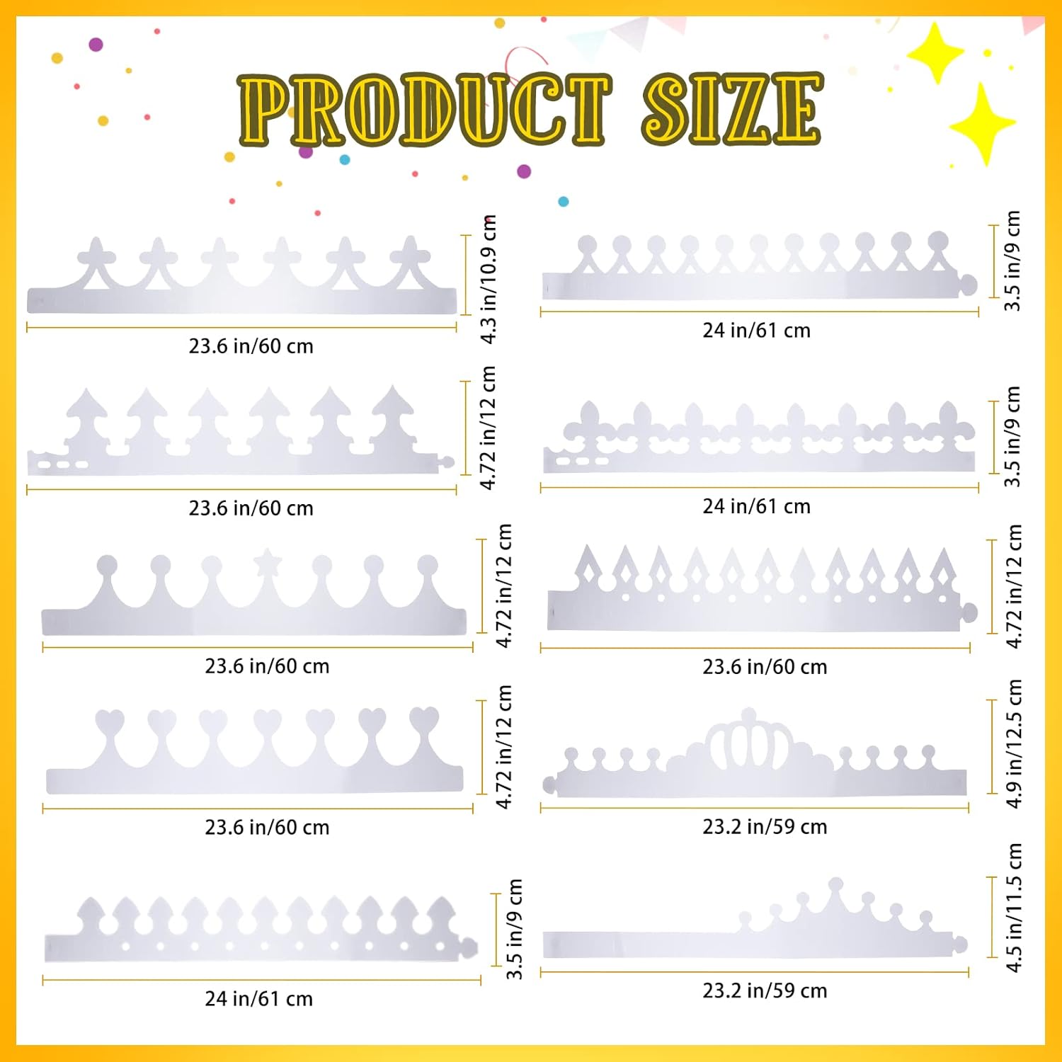 Teling 136 Pcs Paper Crowns for Kids to Decorate DIY White Blank Paper ...