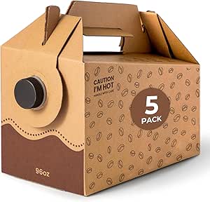 Amazon.com: Fit Meal Prep 5 Pack 96 oz Disposable Coffee Dispensers with Handle, Insulated ...