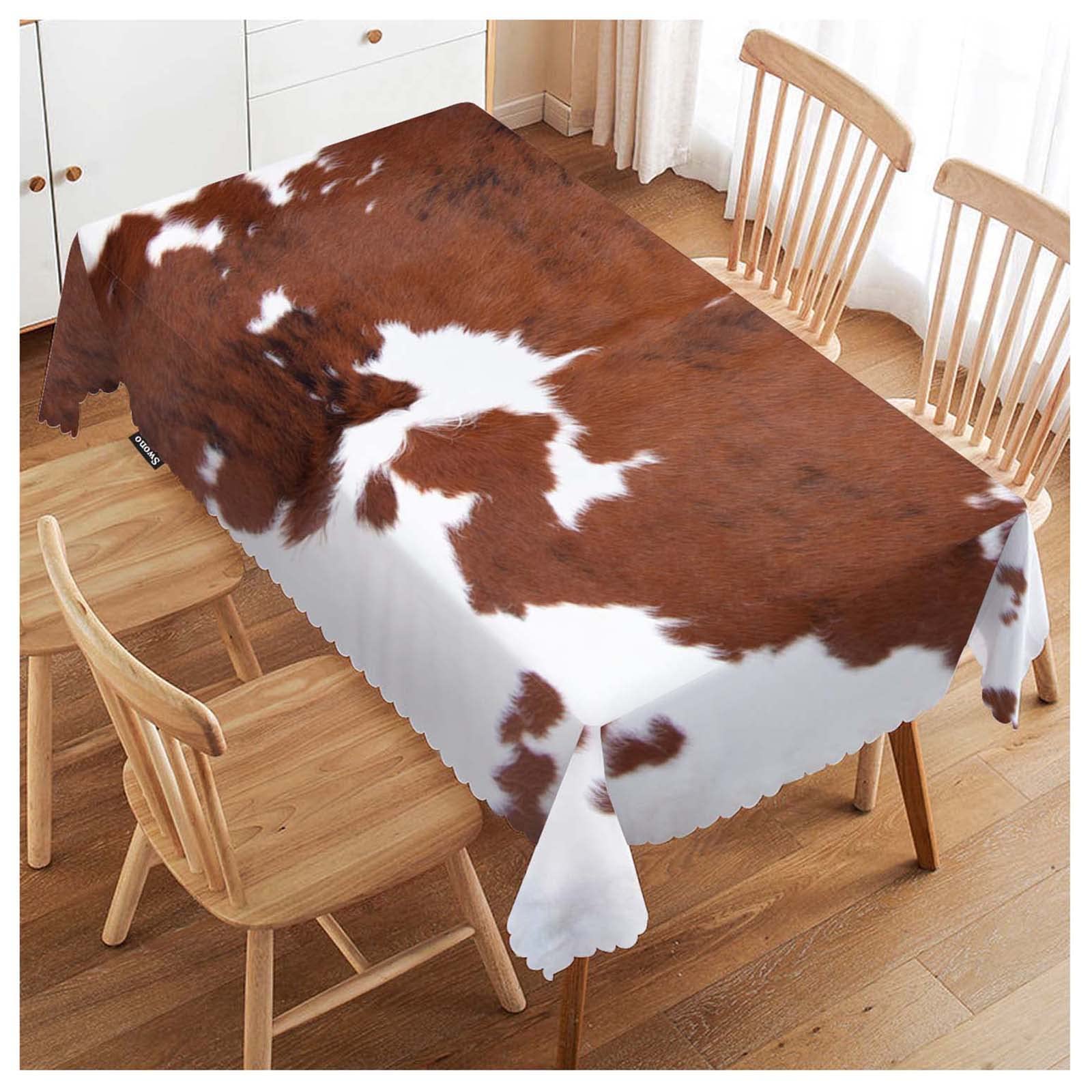 Amazon.com: Swono Decorative Rectangle Table Cloth Cowhide, Farm Animal ...