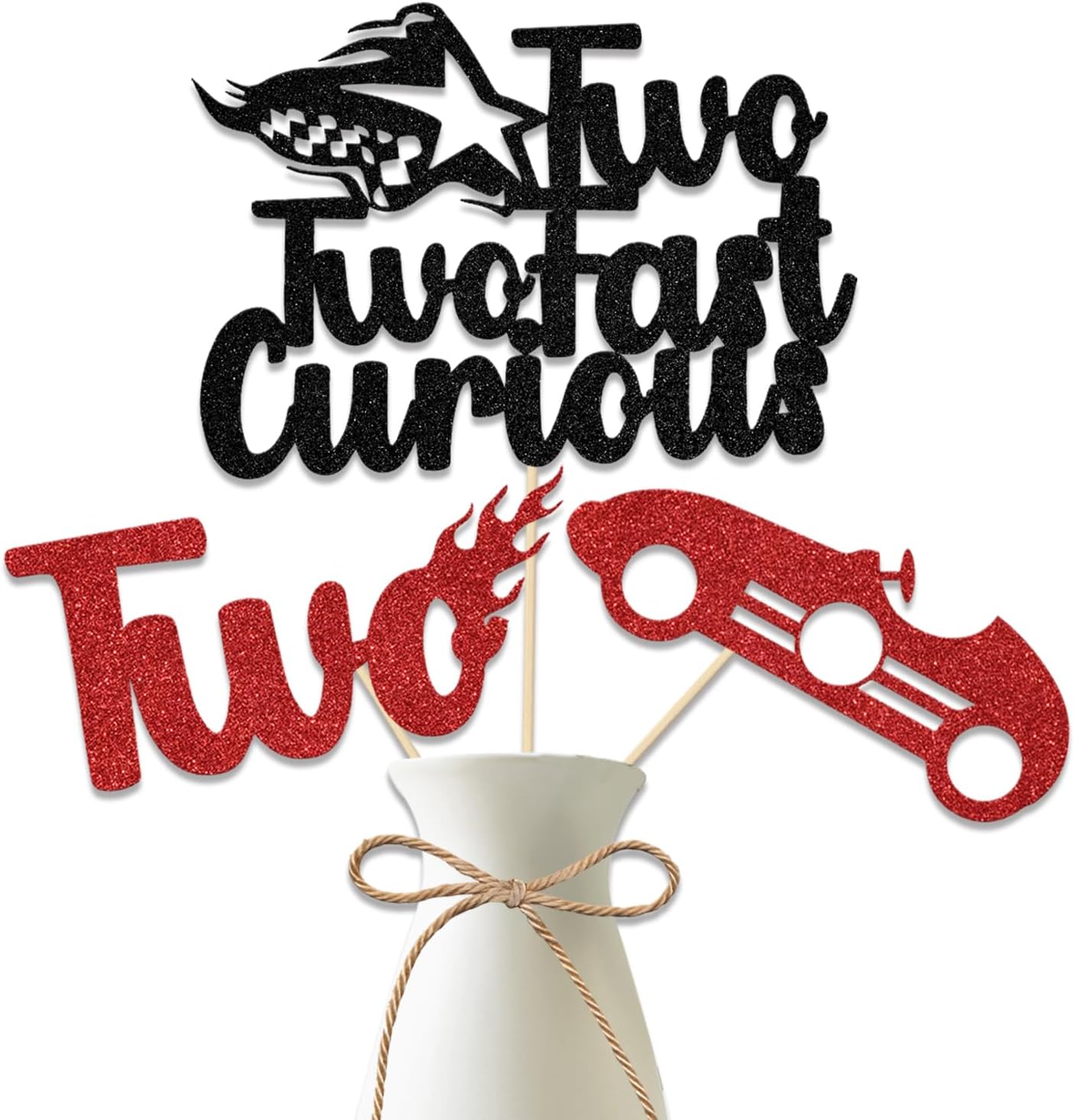 Amazon.com: Two Fast Two Curious Centerpiece Sticks, 2nd Birthday ...