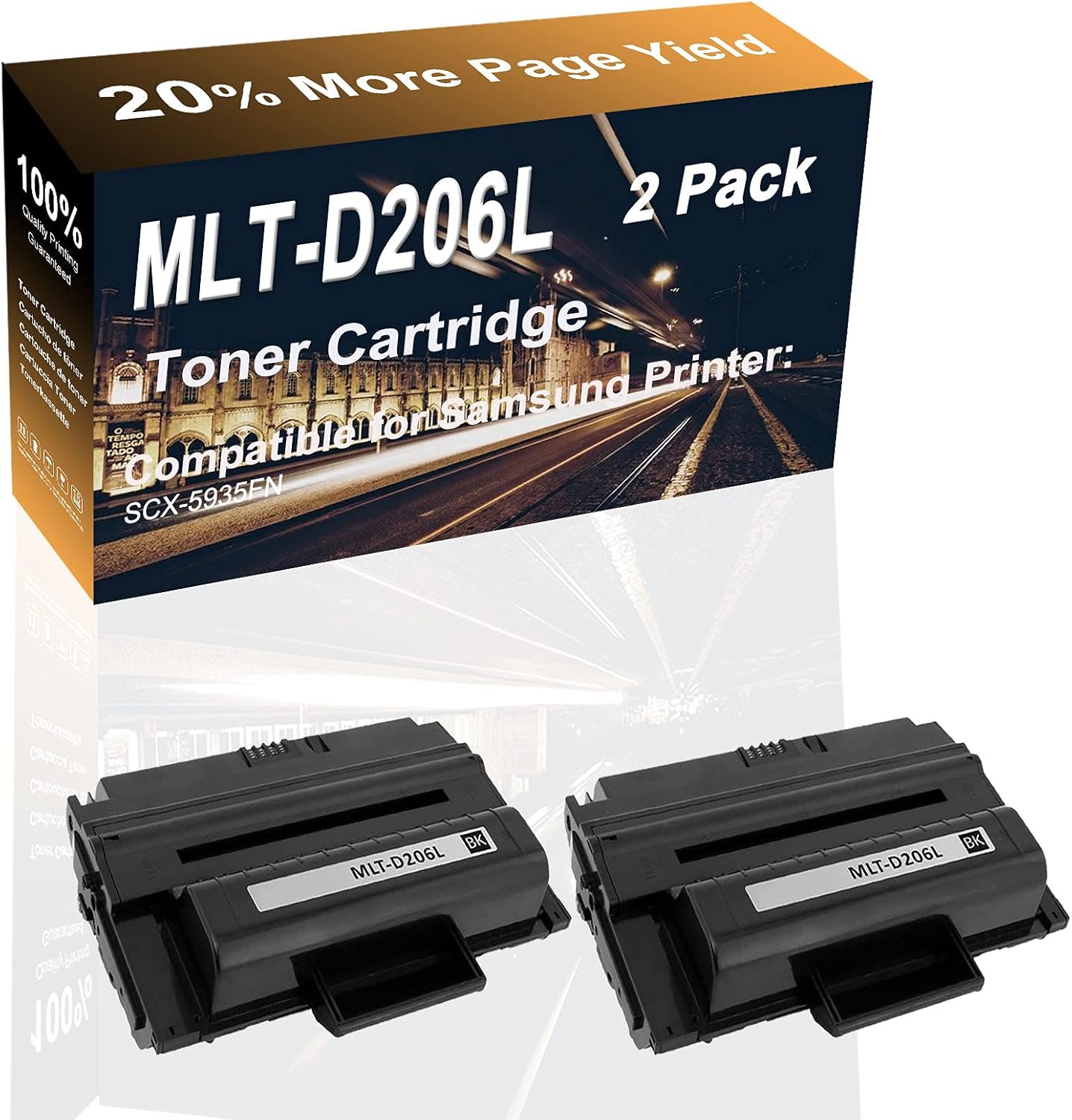 Amazon.com: 2-Pack (Black) Compatible High Yield D206L MLT-D206L ...