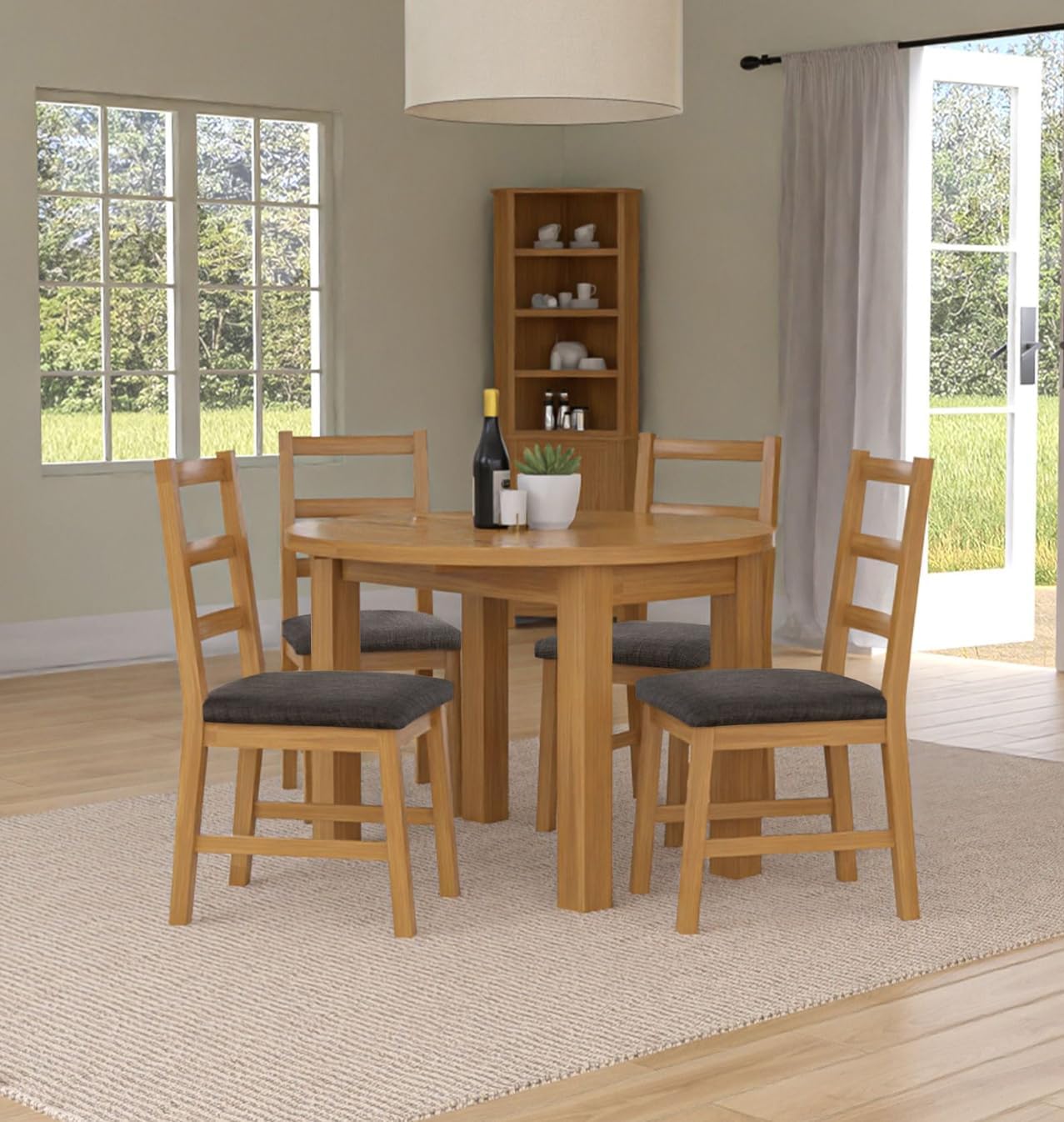 Hallowood Furniture Waverly Oak Small Light Oak Dining Table and Chairs ...