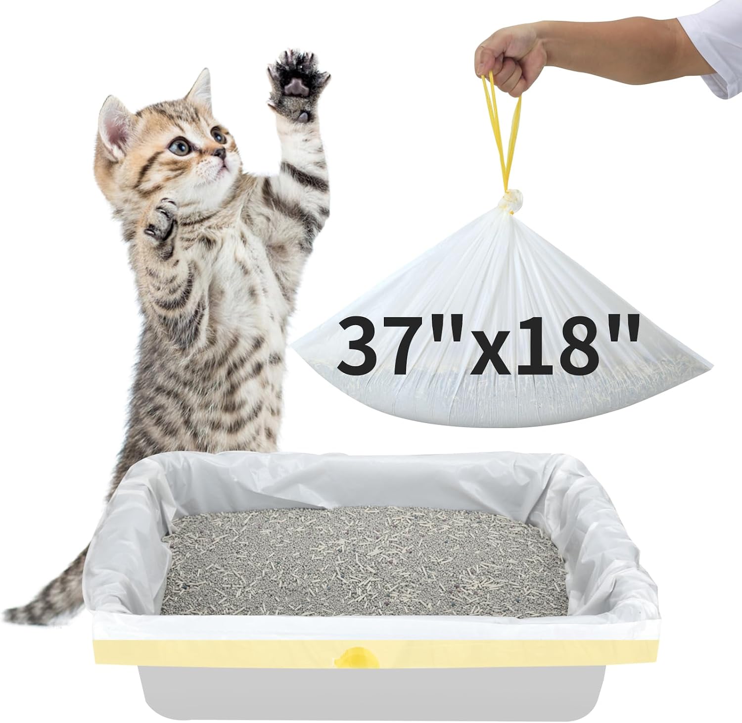 Amazon.com : Cat Litter Box Liners, 37 x 18 Inch Kitty Litter Bags with ...