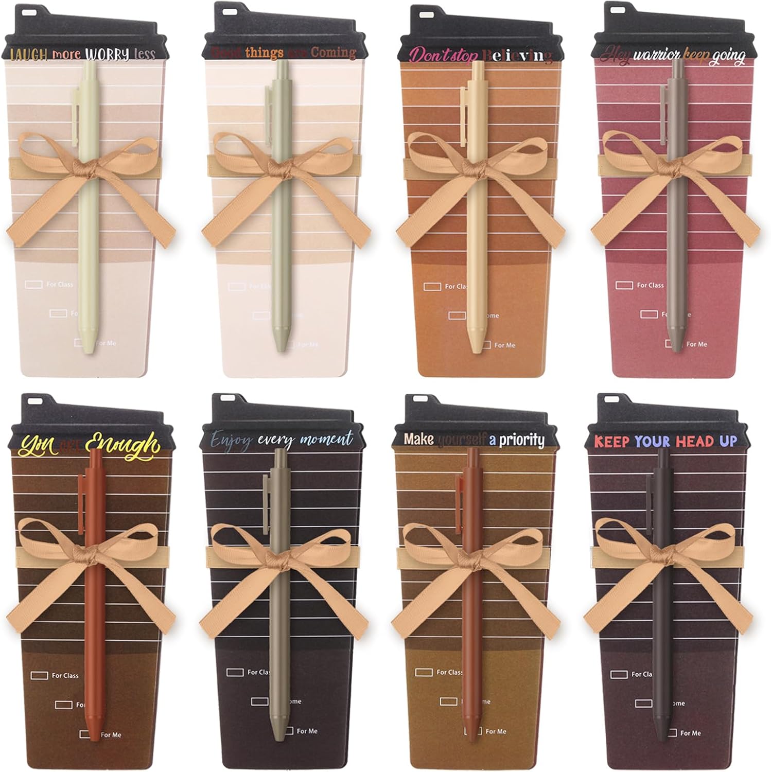 Kisston 16 Sets Coffee Cup Notepad with Pen, Teacher Nurse Employee ...