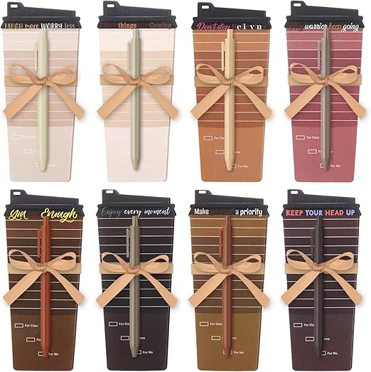 Kisston 16 Sets Coffee Cup Notepad with Pen, Teacher Nurse Employee ...