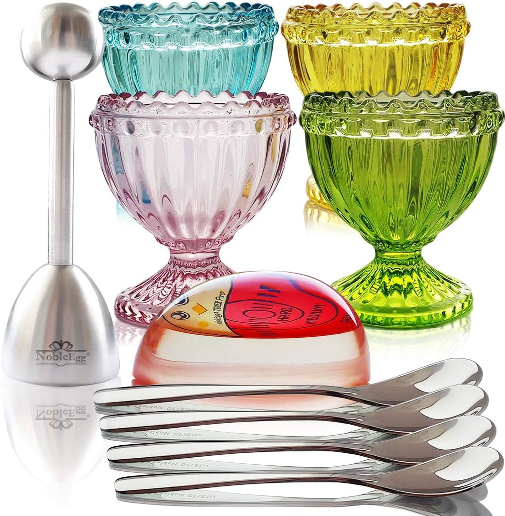 Amazon.com: NobleEgg Egg Cups for Soft Boiled Eggs - Vintage Style ...