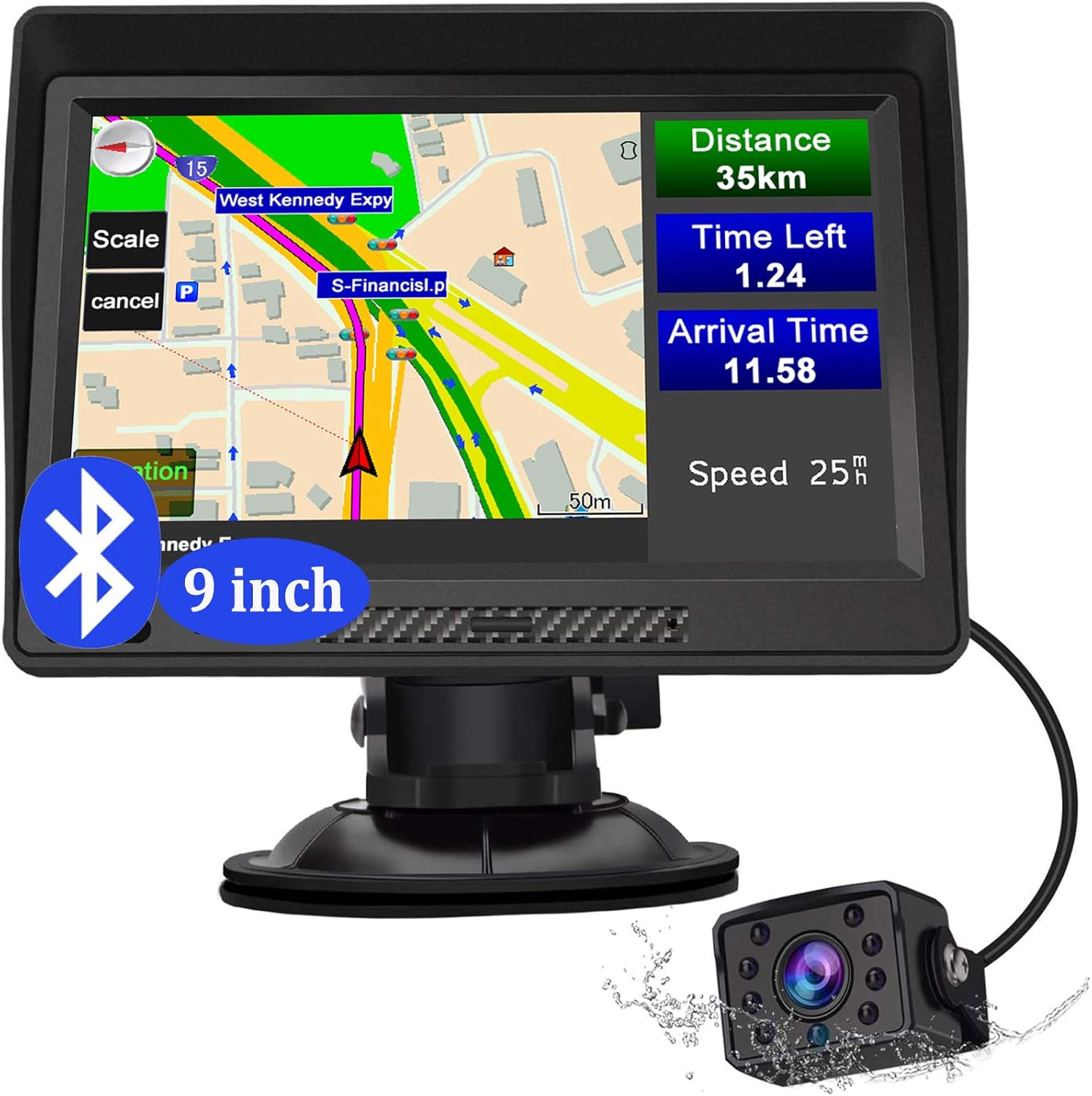 Truck Sat Nav Bluetooth 9 inch Satnav 2021 Europe UK Ireland Maps GPS ...