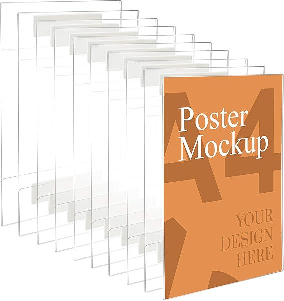 Kurtzy 10 Pcs A4 Adhesive Wall Mount - Universal Clear Acrylic Poster ...