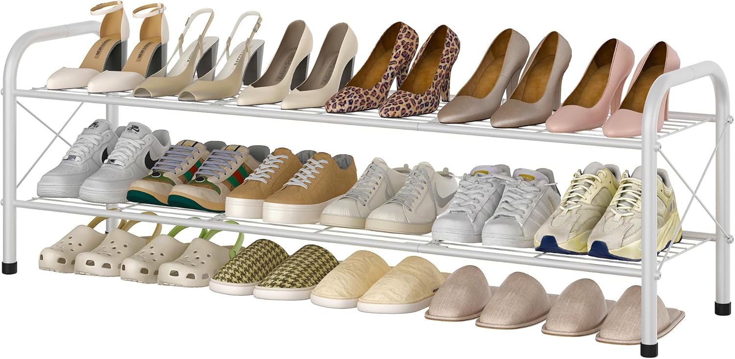 Amazon.com: Hoctieon 2 Tier Shoe Rack for Closet, Shoe Rack ...