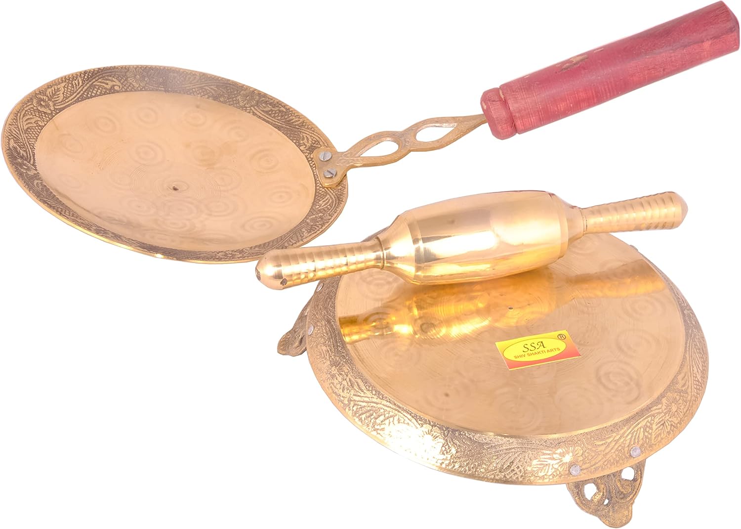 Amazon.com: Shiv Shakti Arts® Handmade Pure Brass Chakla Belan with ...