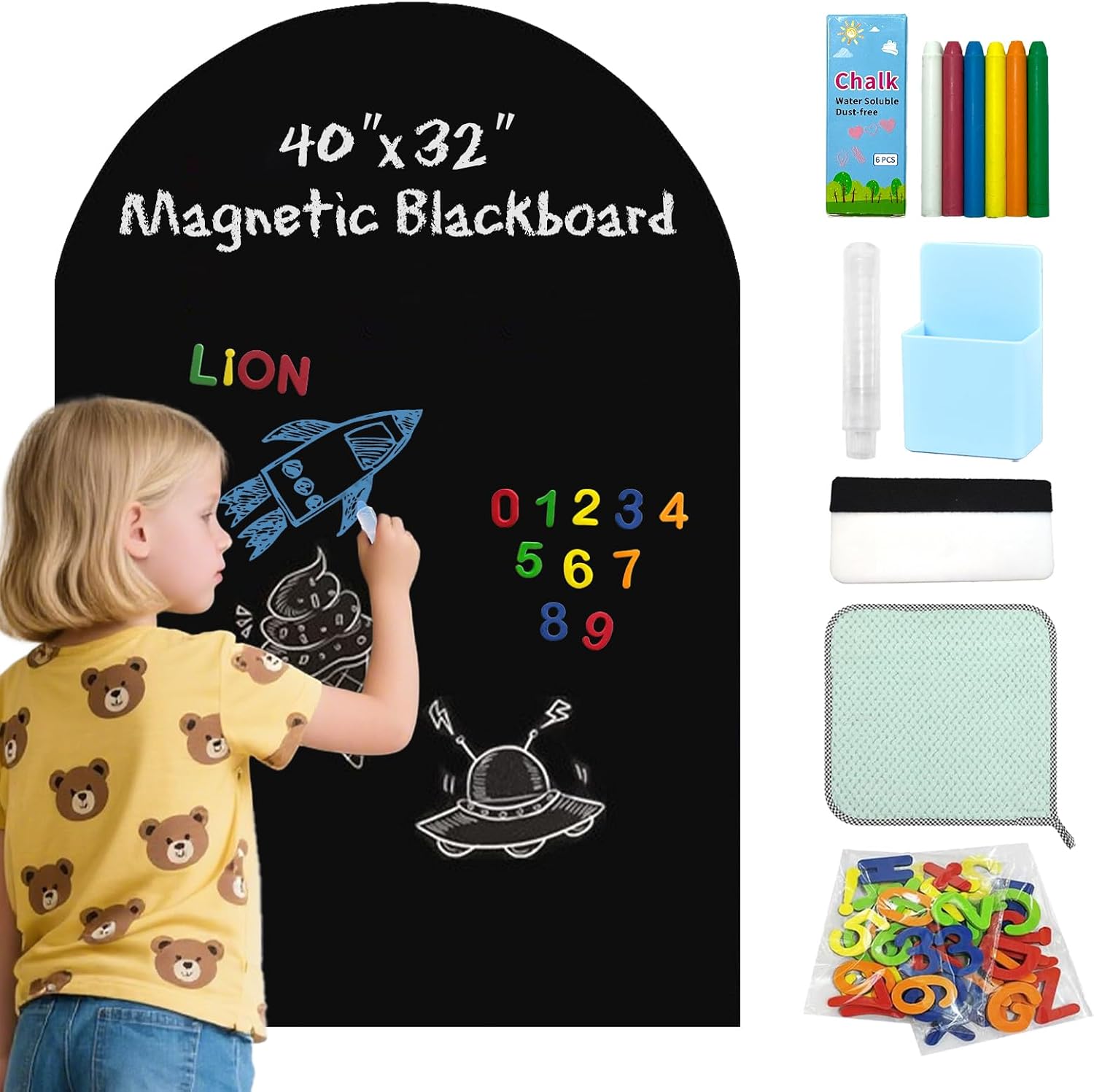 40" x 32" Magnetic Chalkboard Arch Contact Paper for Wall Peel and ...