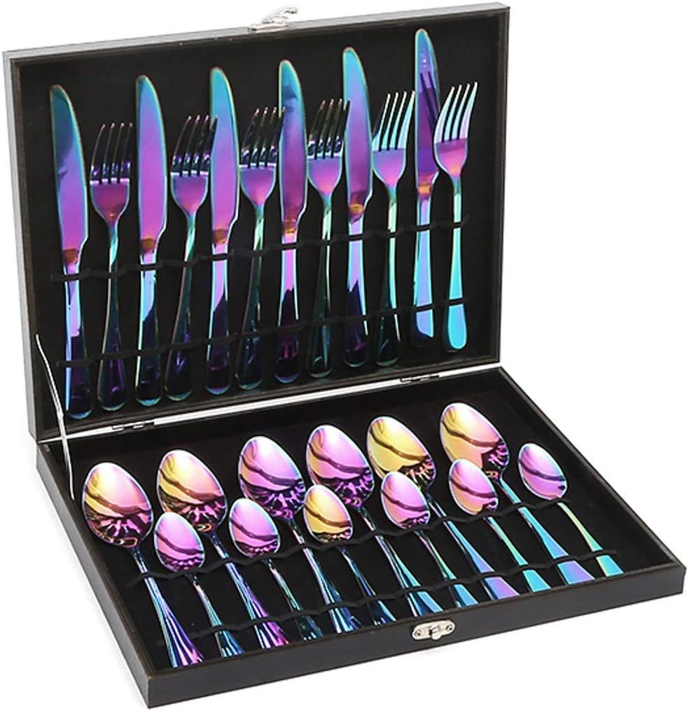 Amazon.com | Silverware Set, 20-Piece Purple Flatware Cutlery Set ...